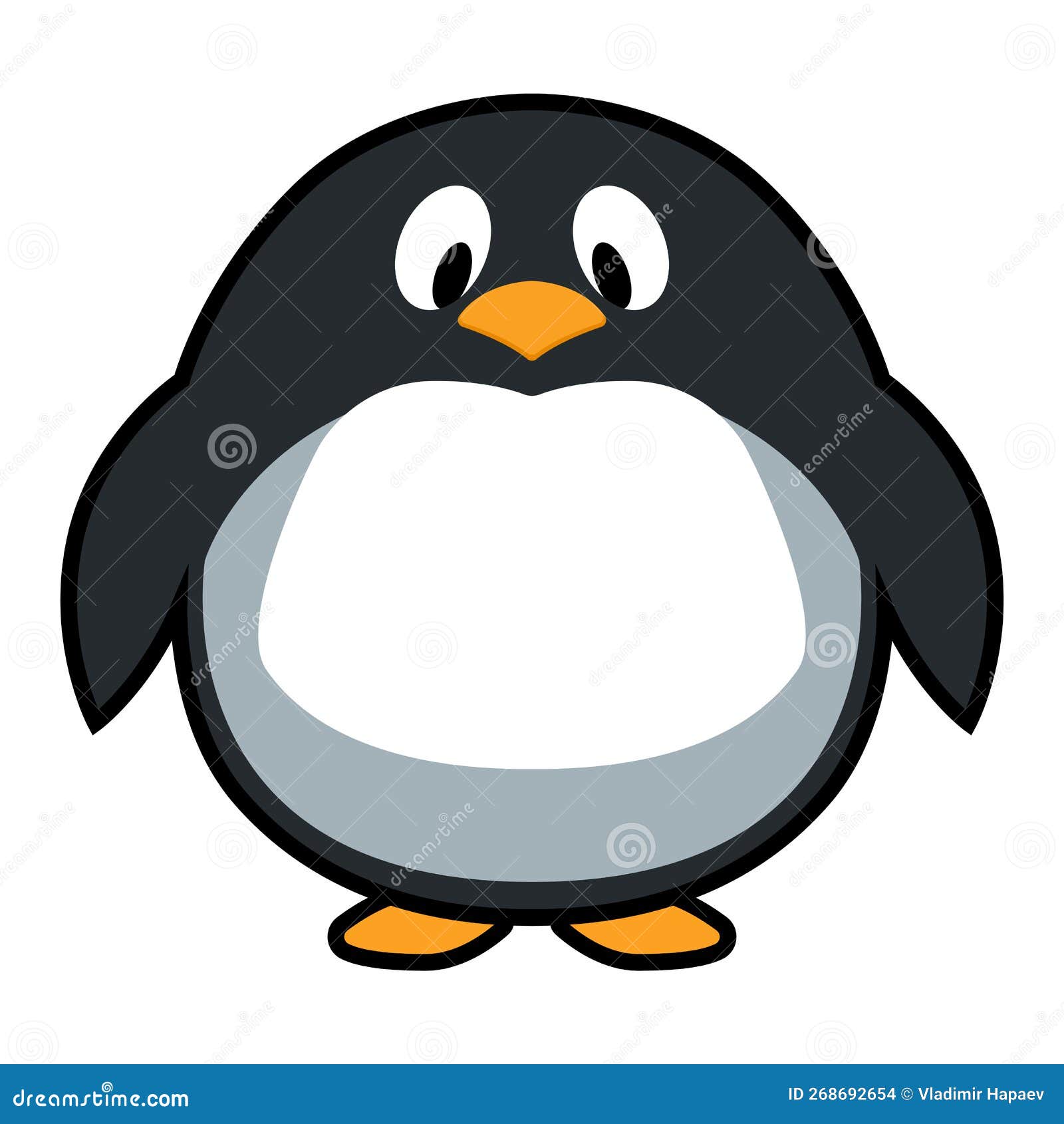 Penguin Vector Illustration. Logo Cute Fat Penguin Icon Stock Vector ...