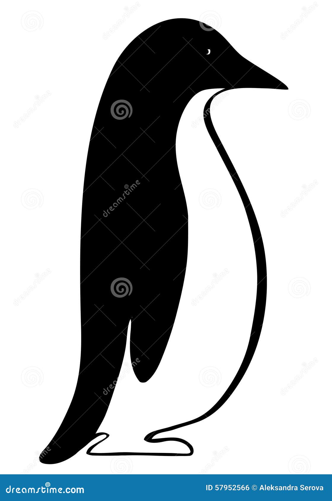 Penguin vector silhouette stock vector. Illustration of white - 57952566