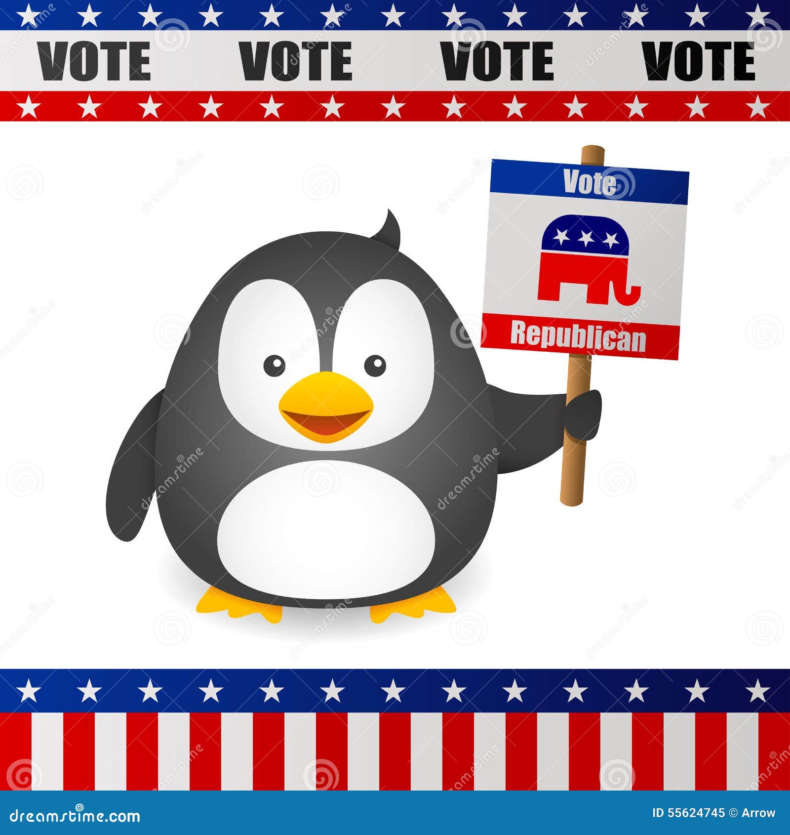 Vote Republican Button. Vote Republican Sign. Key. Push Button. Vector ...