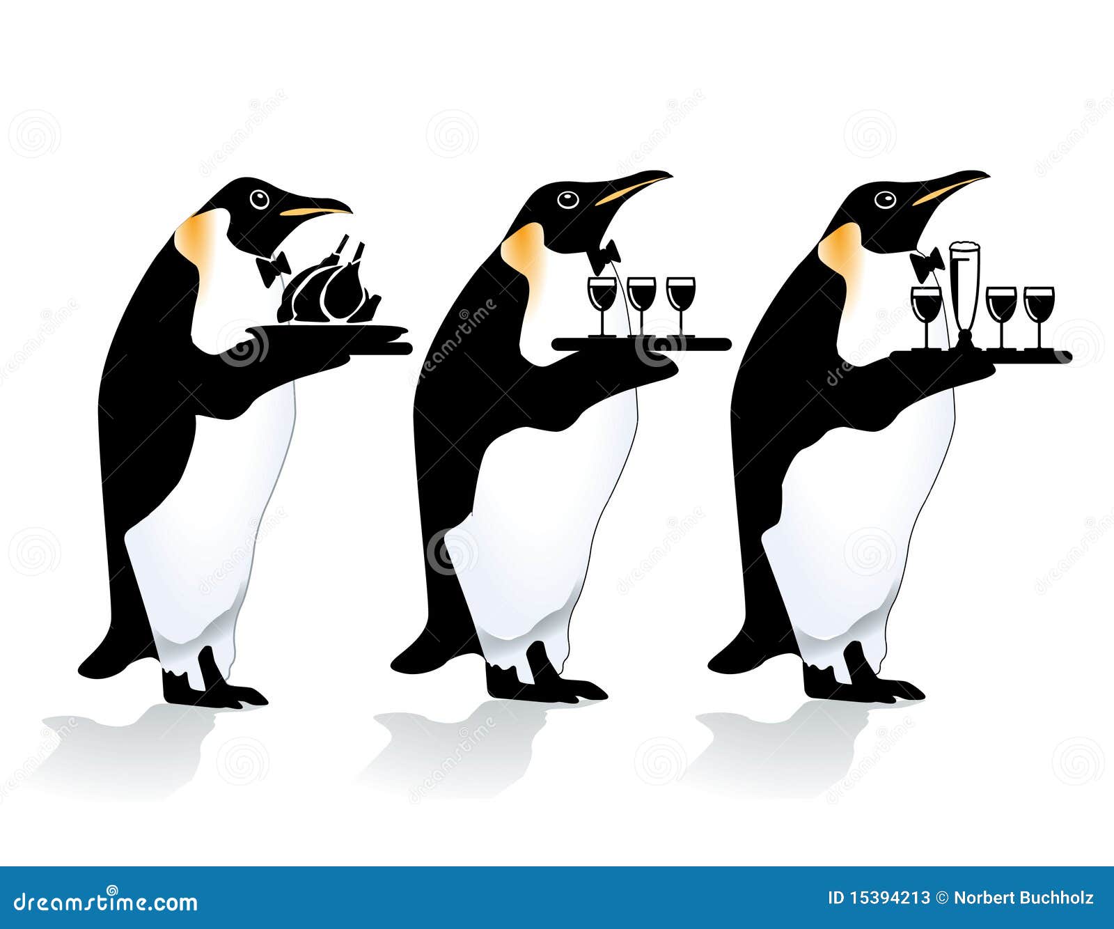 Penguin waiter stock vector. Illustration of dinner, shipped - 15394213