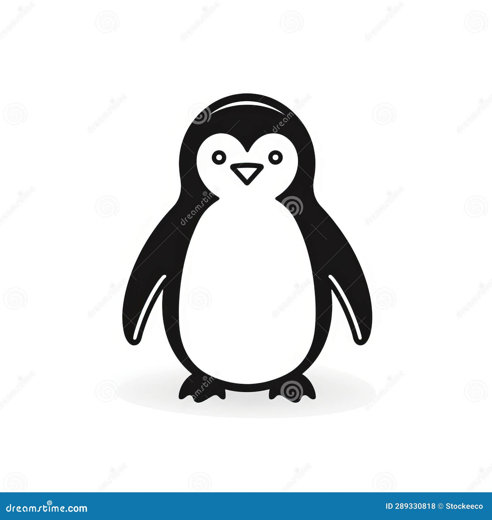 Minimalistic Penguin Icon - 2d Lineal Vector Design Stock Illustration ...