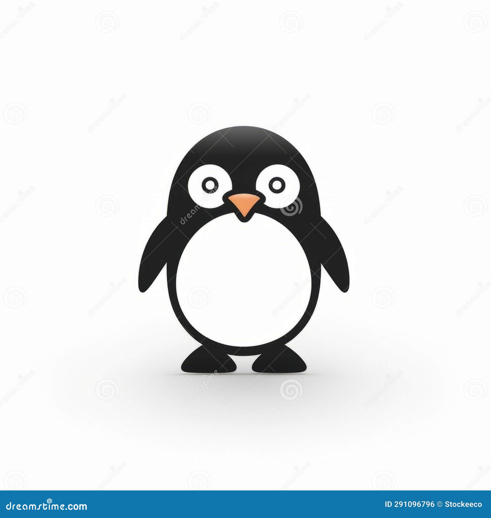 Minimalist Penguin Icon in Soft and Rounded Style Stock Illustration ...