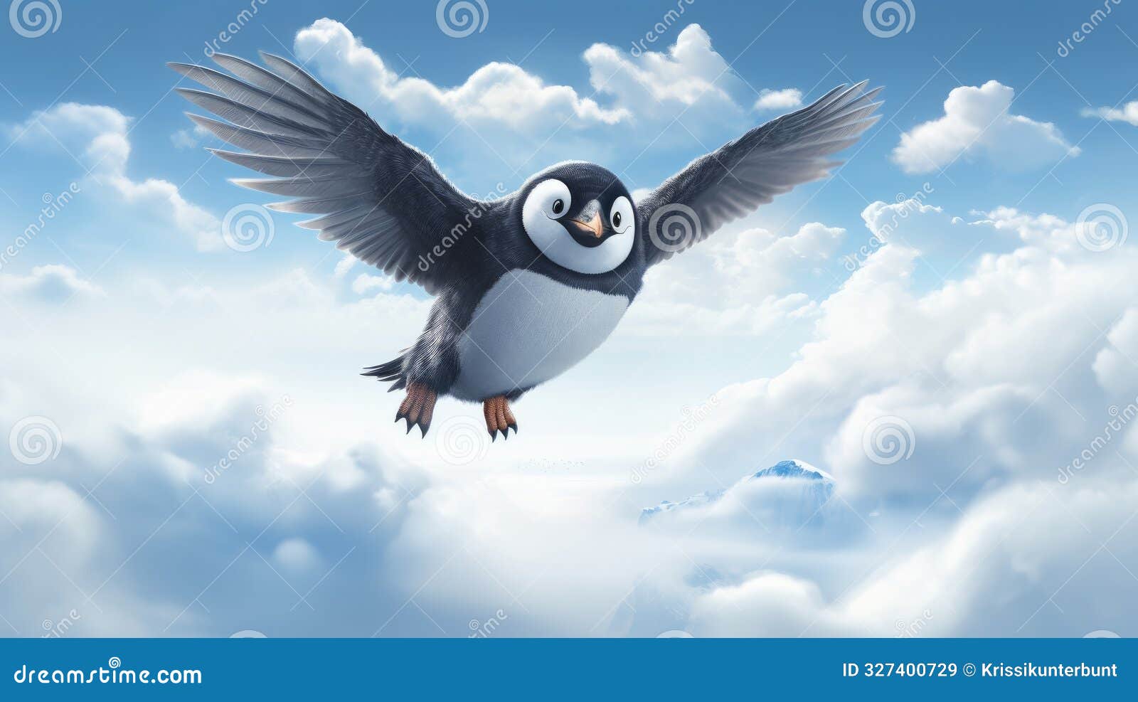 Penguin with Wings Dream about Flying AI Generated Stock Illustration ...