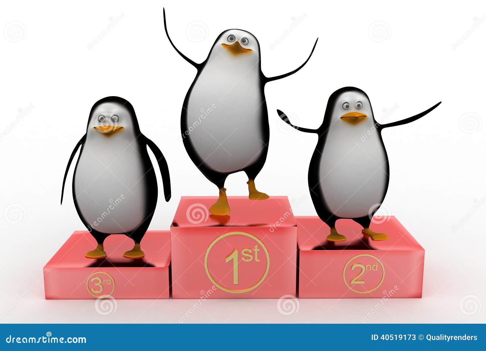 Penguin Winners At The Podium Stock Illustration - Illustration of ...