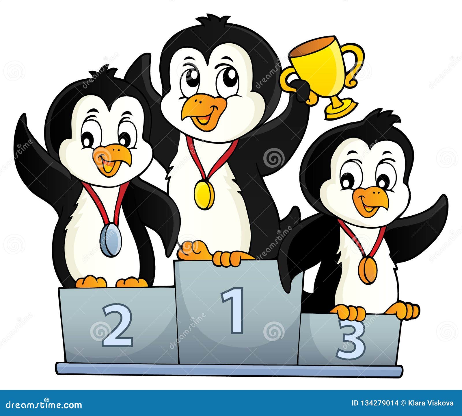 Penguin Winners Theme Image 1 Stock Vector - Illustration of penguins ...