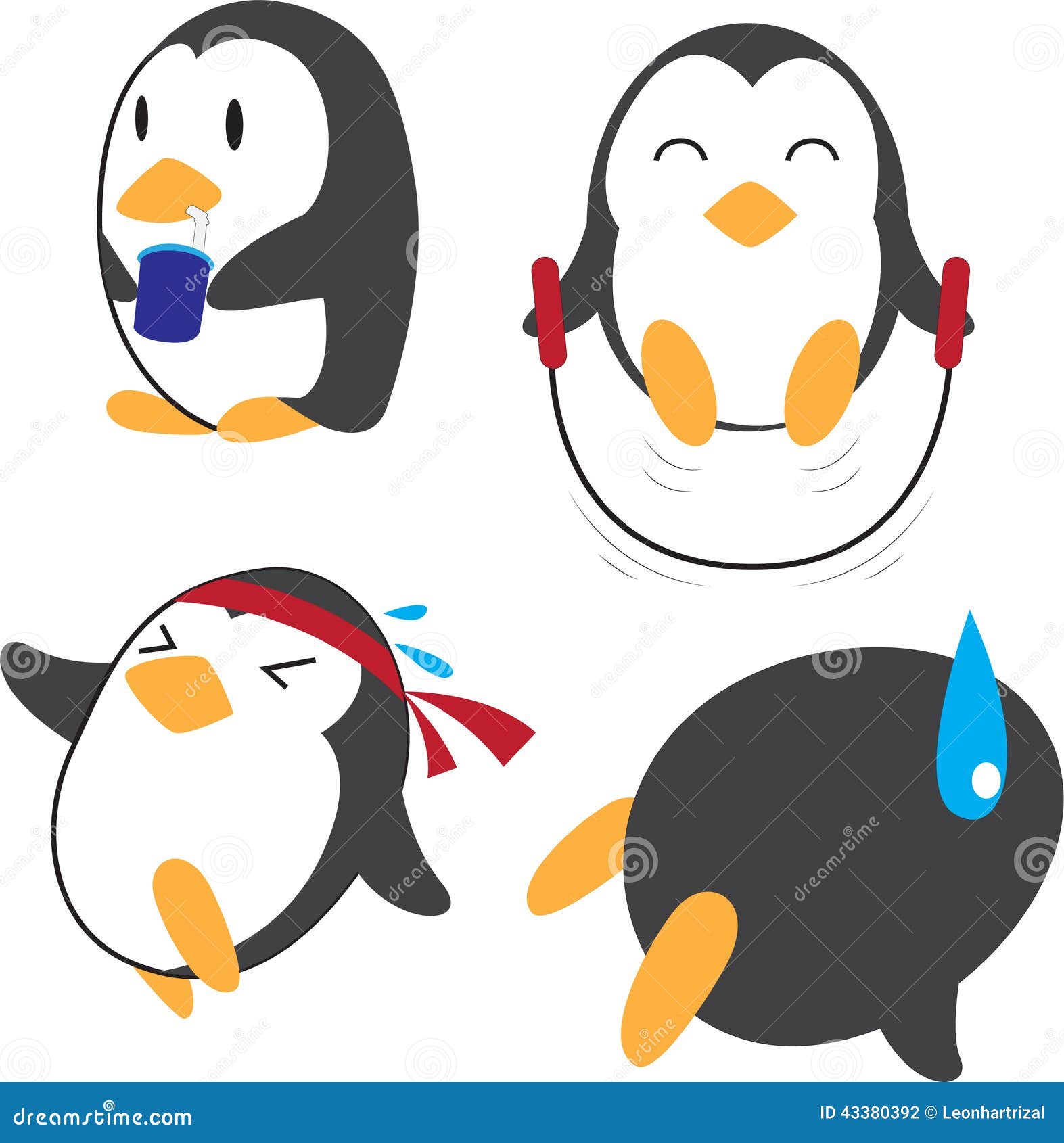 Penguin work out stock vector. Illustration of marathon - 43380392