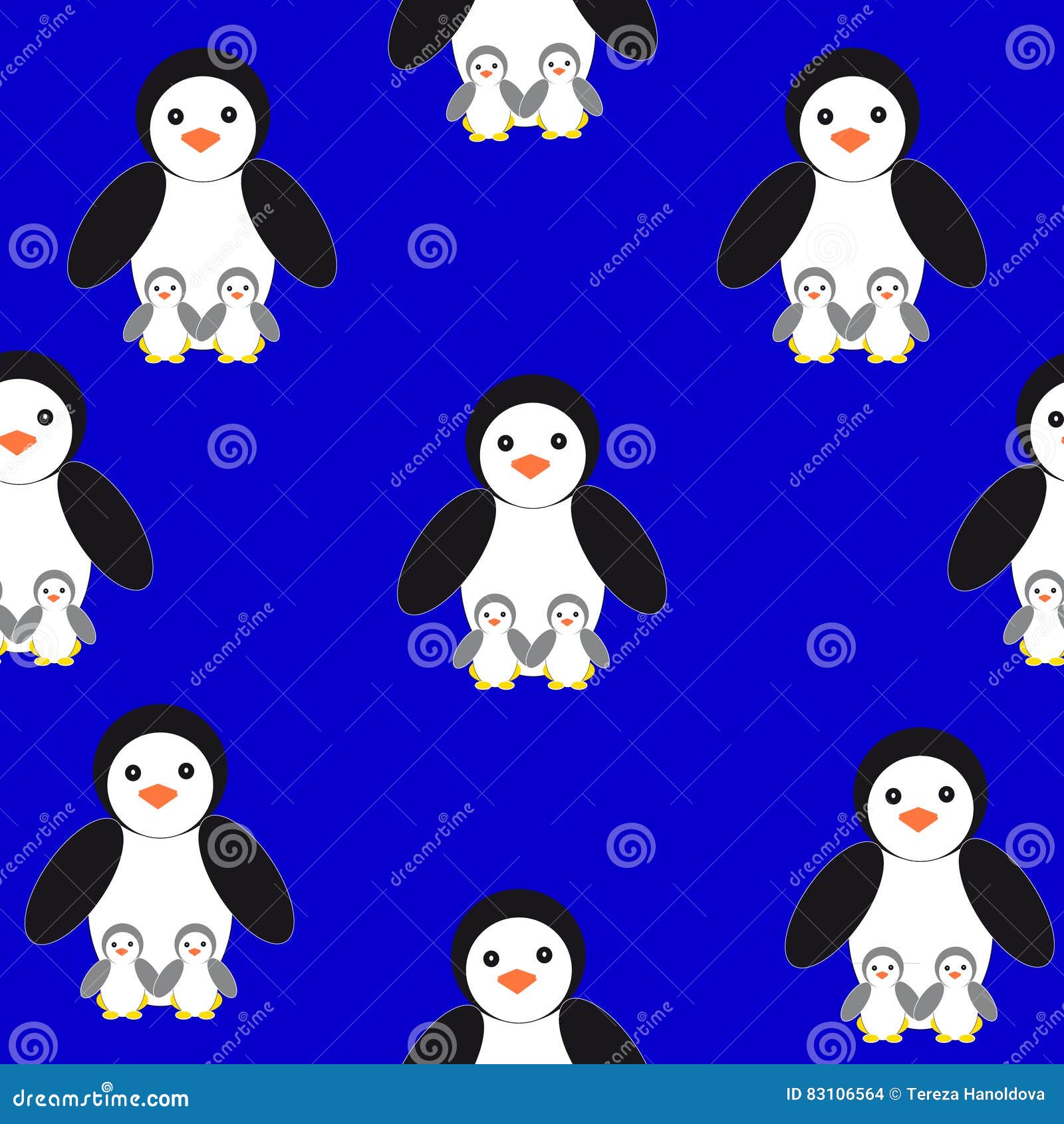 Penguins on Blue Background Stock Vector - Illustration of beautiful ...