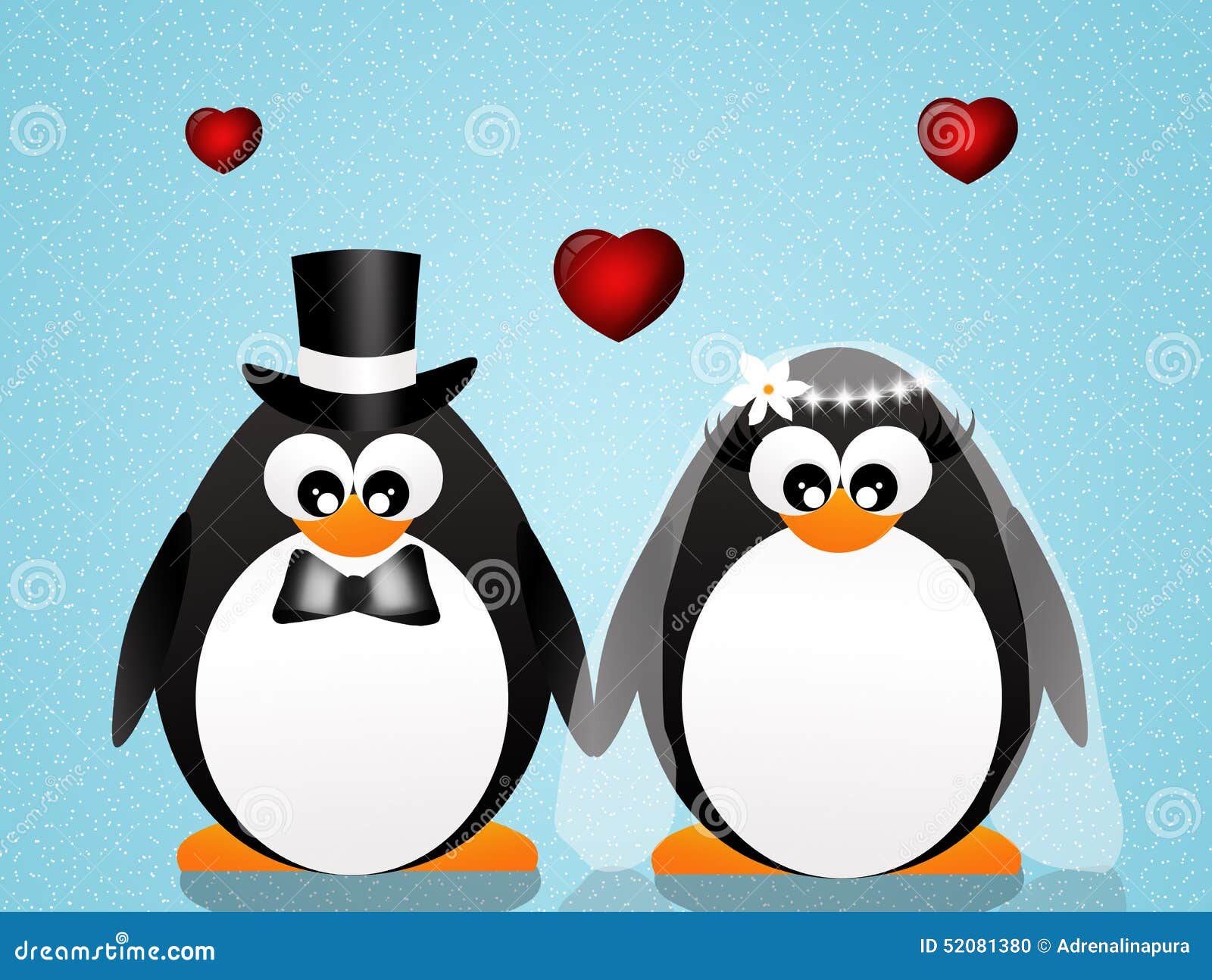 Penguins in love stock illustration. Illustration of smile - 52081380