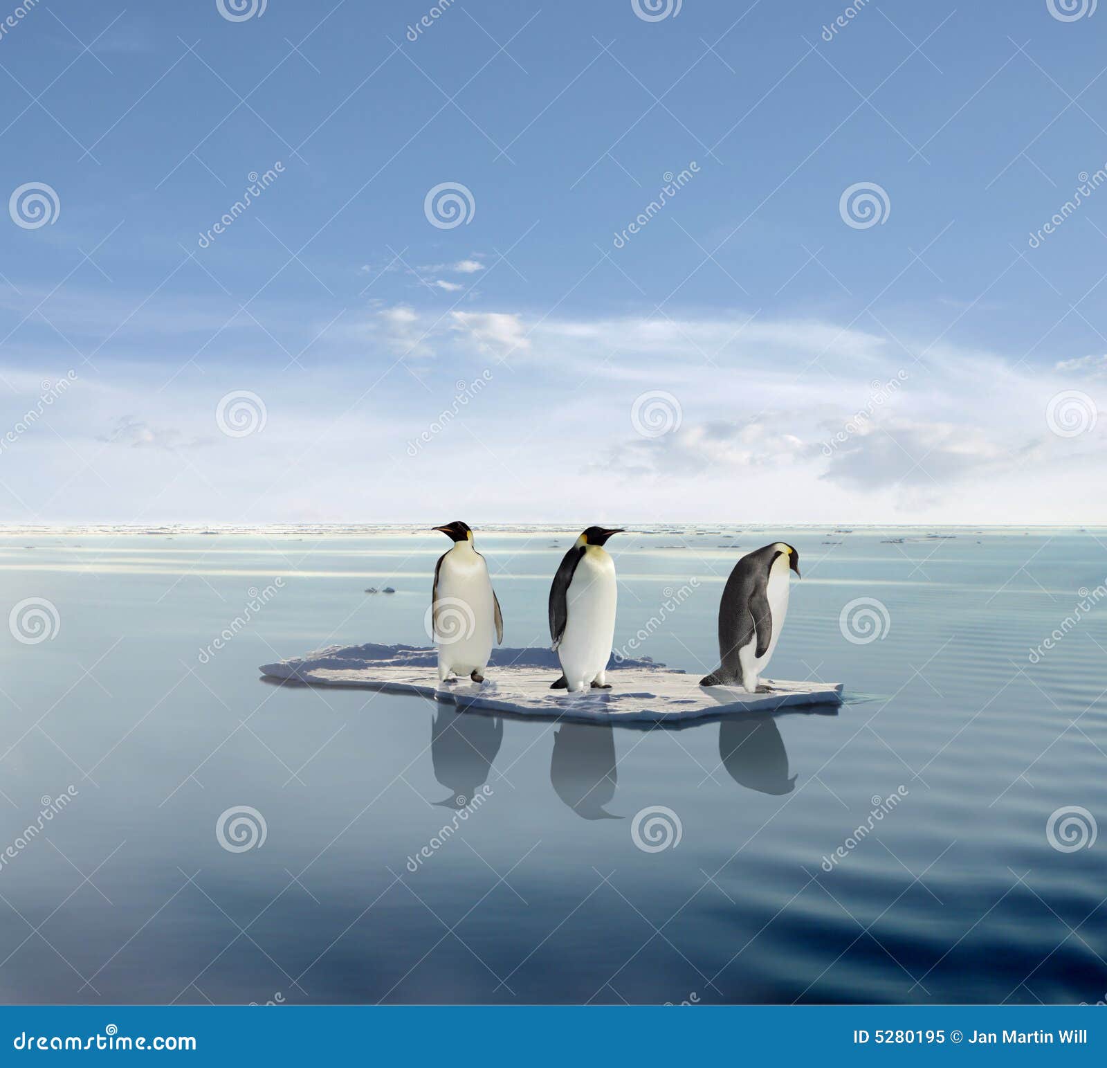 Penguins On Melting Iceberg Royalty-Free Stock Photo | CartoonDealer ...