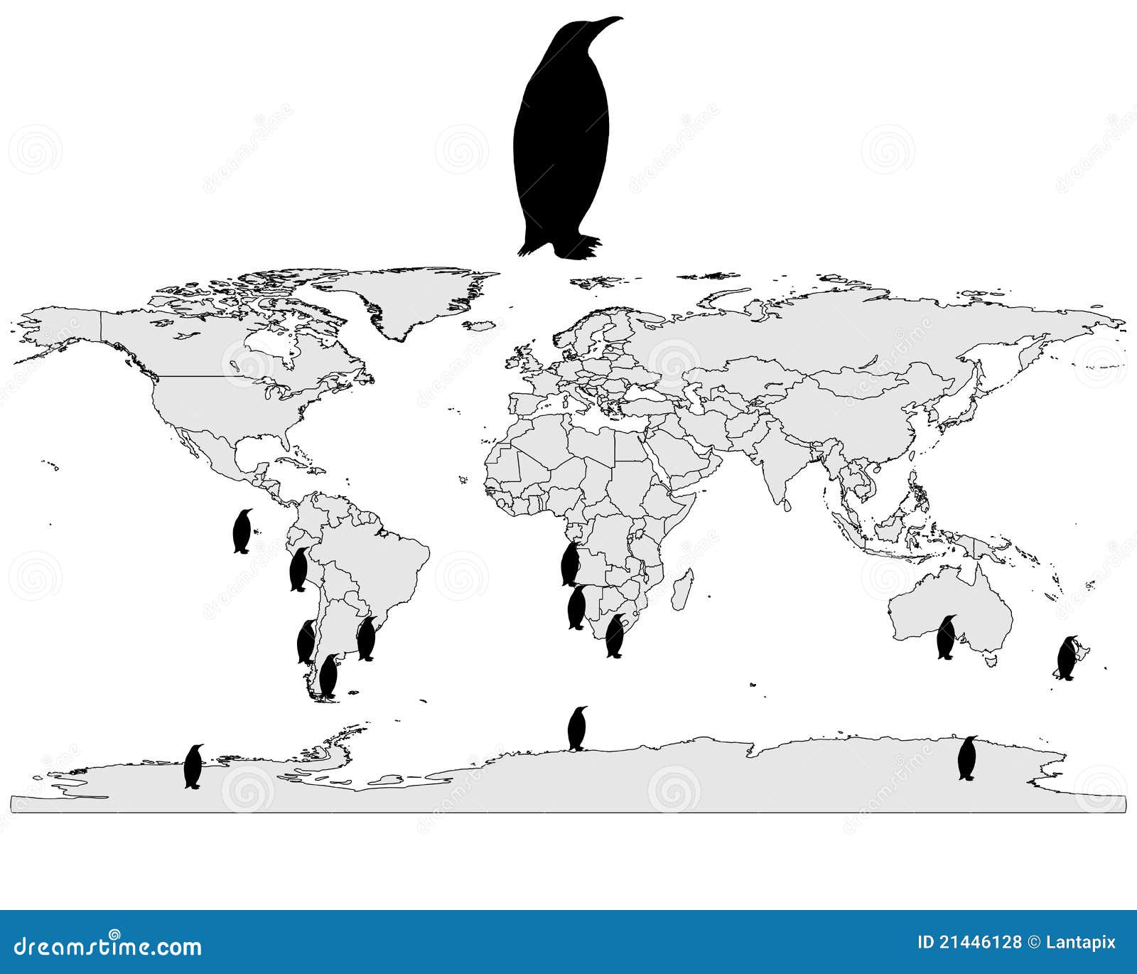 Penguins range stock vector. Illustration of range, silhouette - 21446128