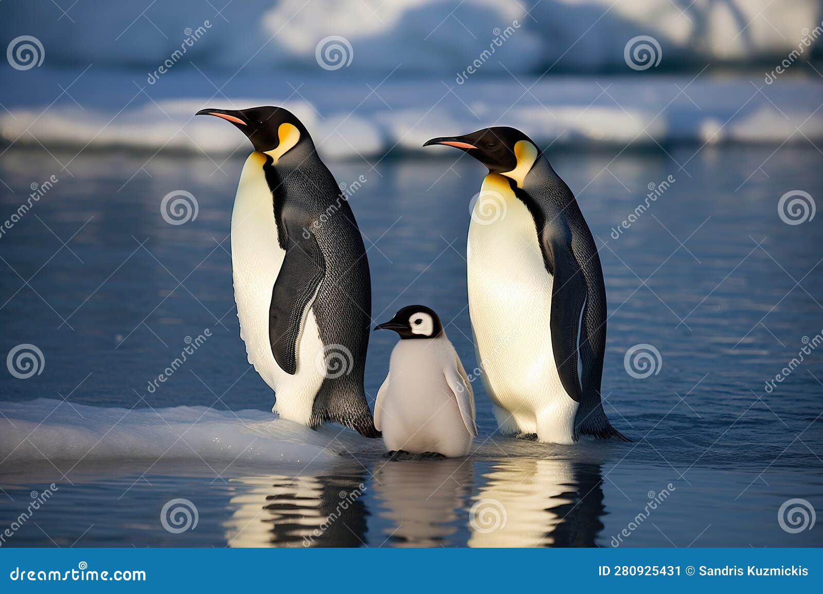 The Penguins are Standing. Generative AI Stock Illustration ...