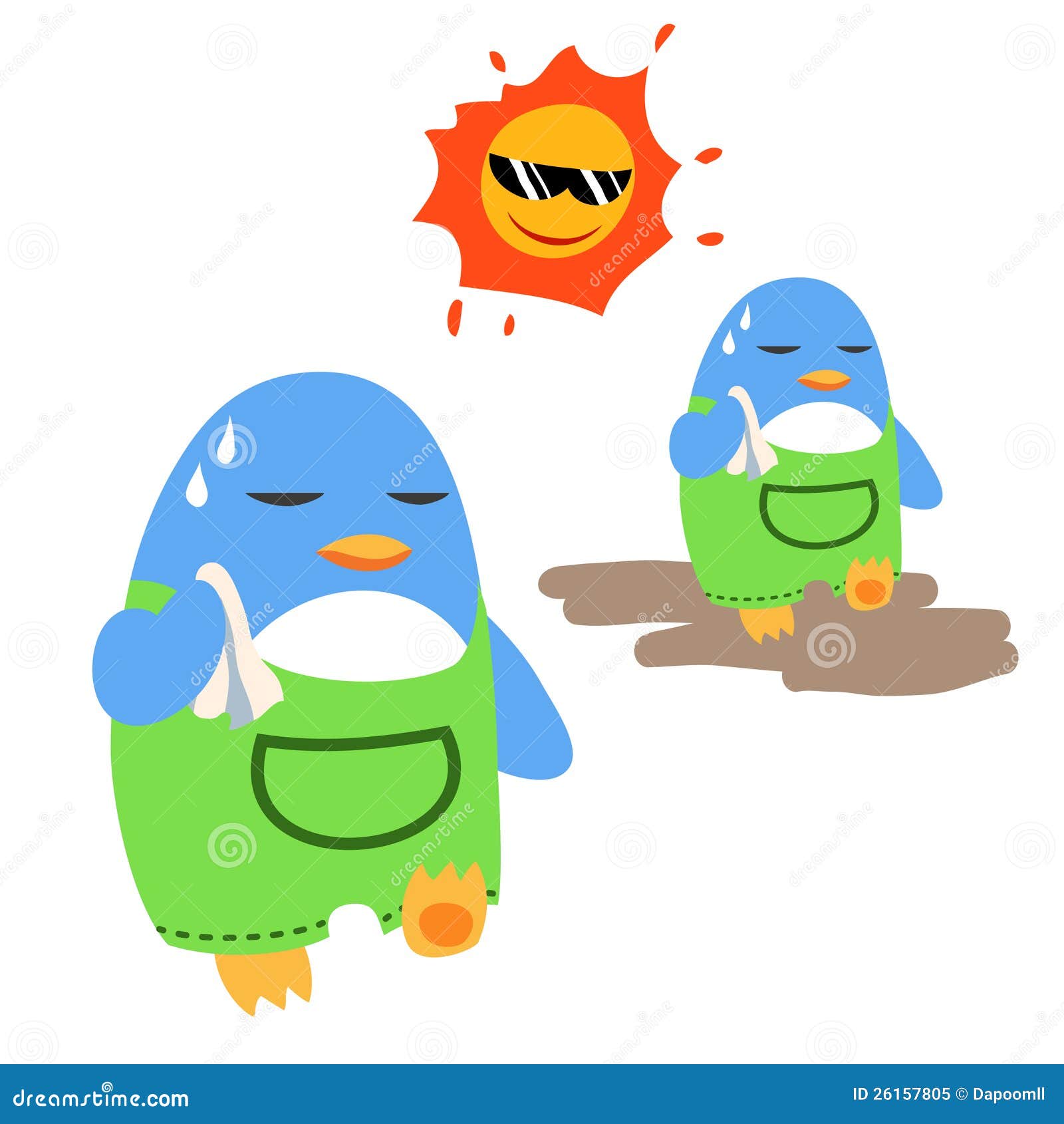 Penguins in the sunshine stock vector. Illustration of shirt - 26157805