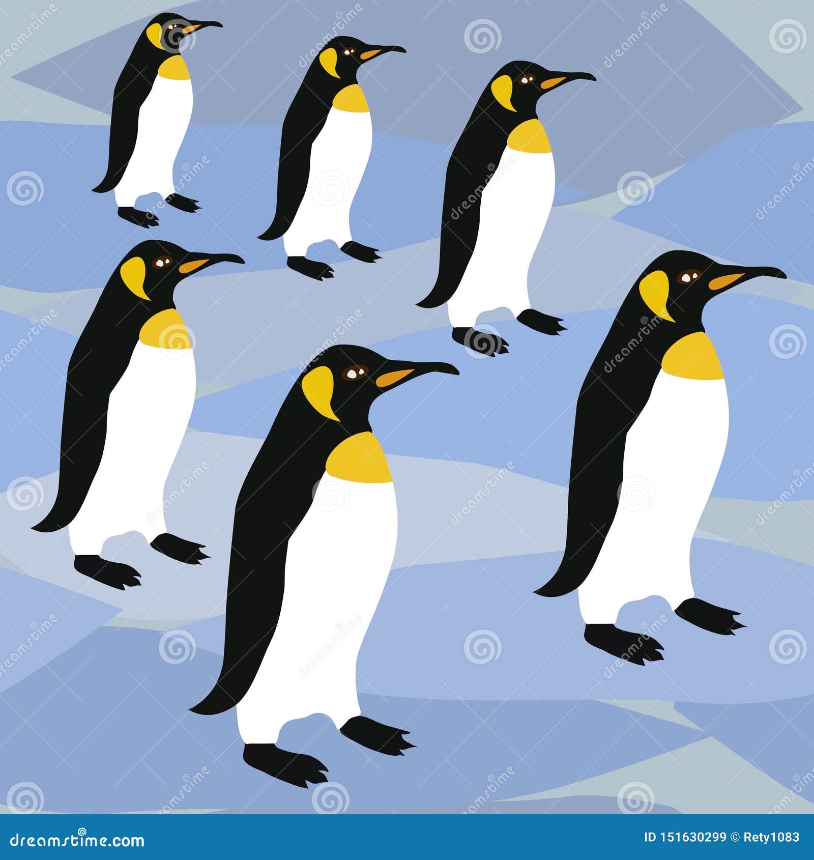 Penguins Surface Pattern, King Penguins Winter Repeat Pattern Emperor ...