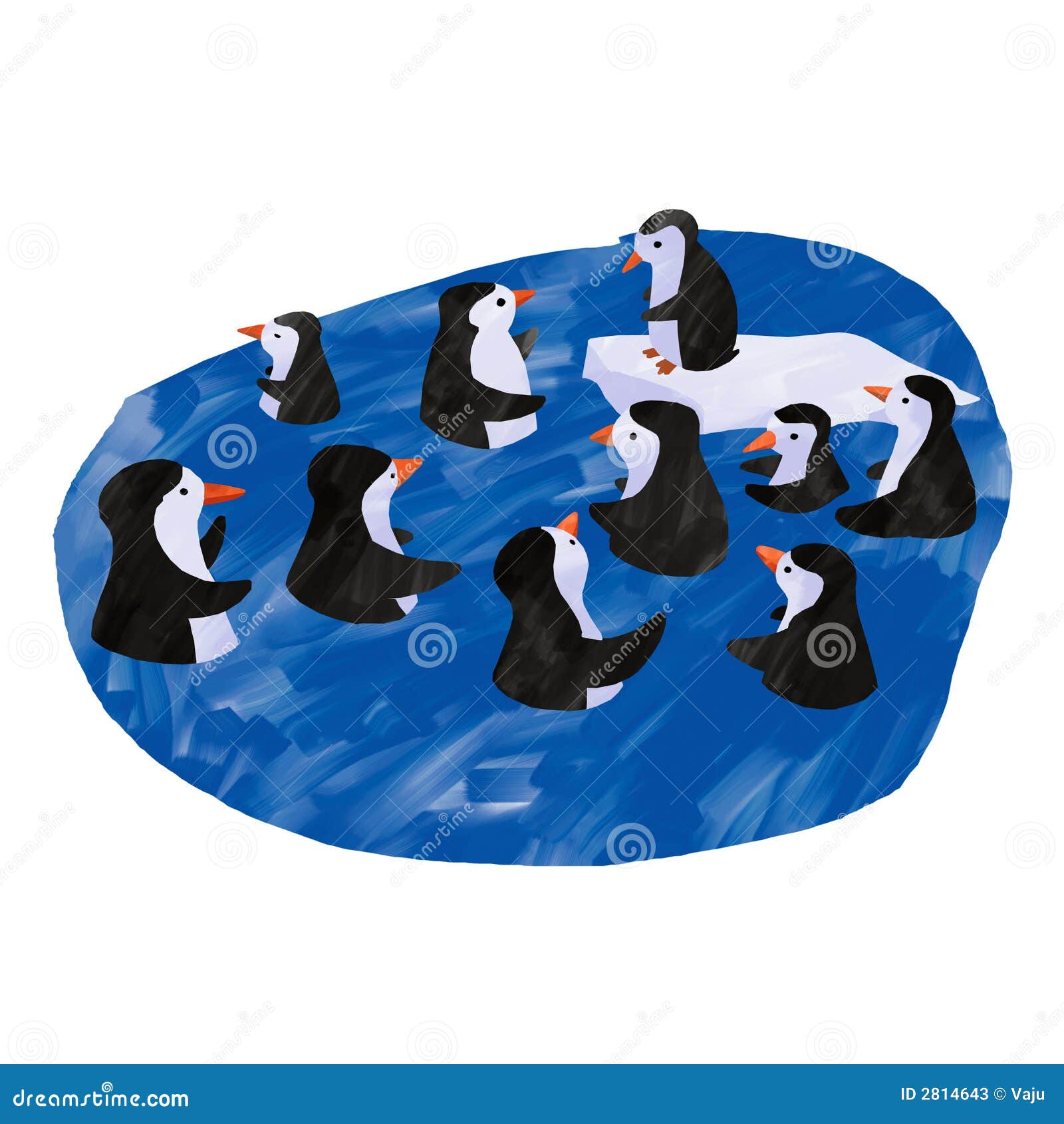 Penguins swimming stock illustration. Illustration of penguins - 2814643