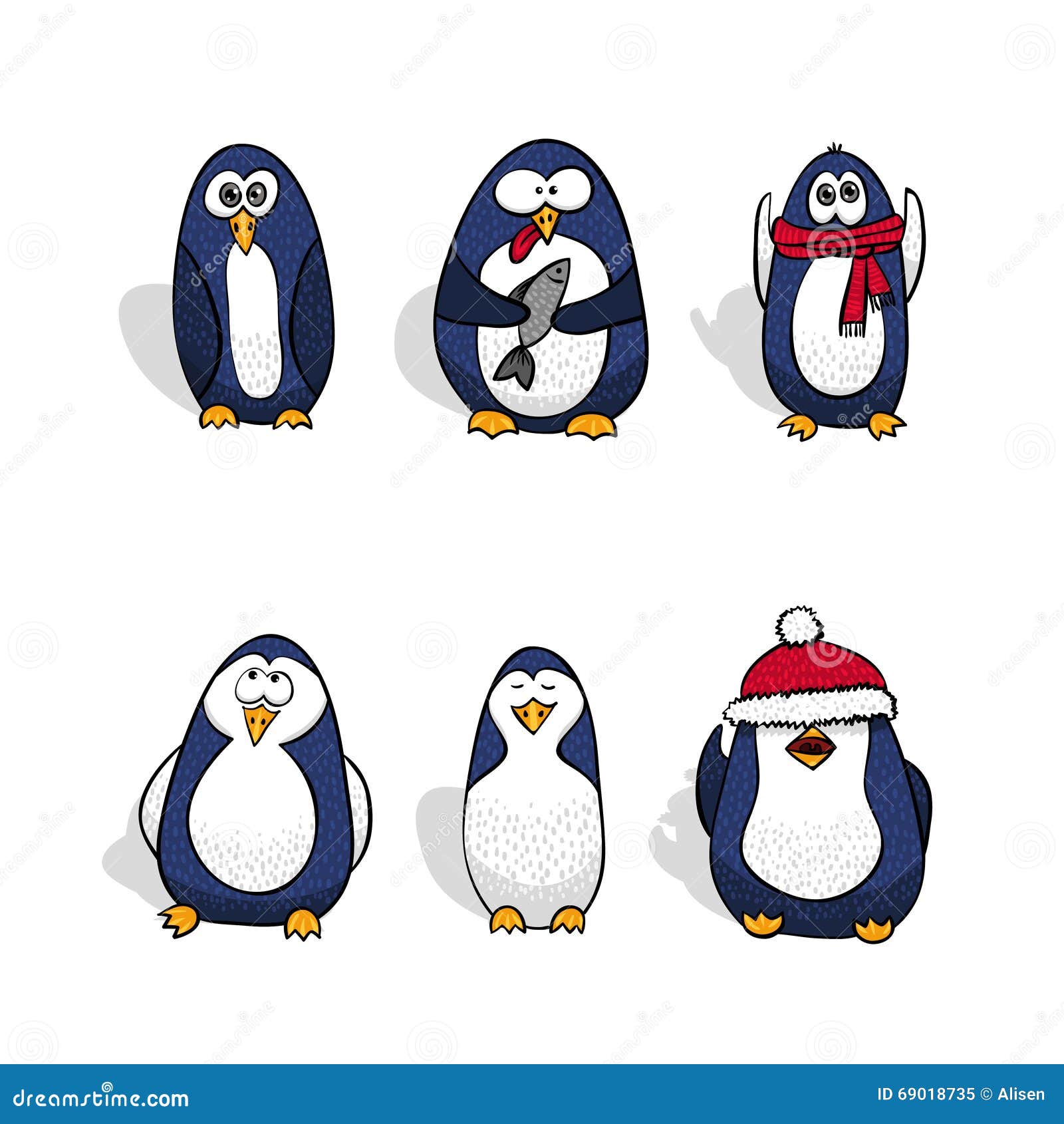 Penguins Vector Set. Isolated Vector Collection. Stock Vector ...