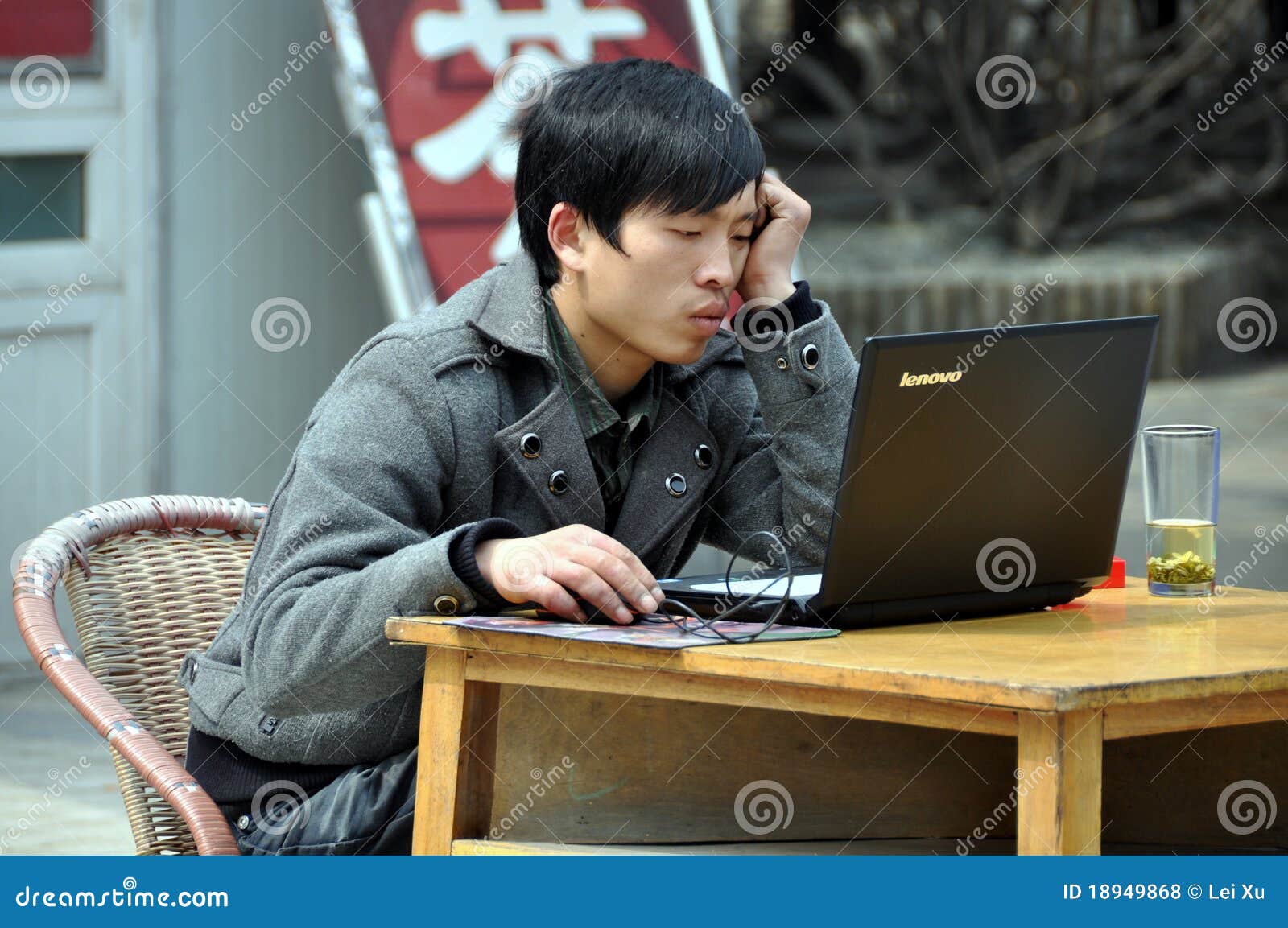 Pengzhou, China: Man Using Computer Editorial Stock Photo - Image of ...
