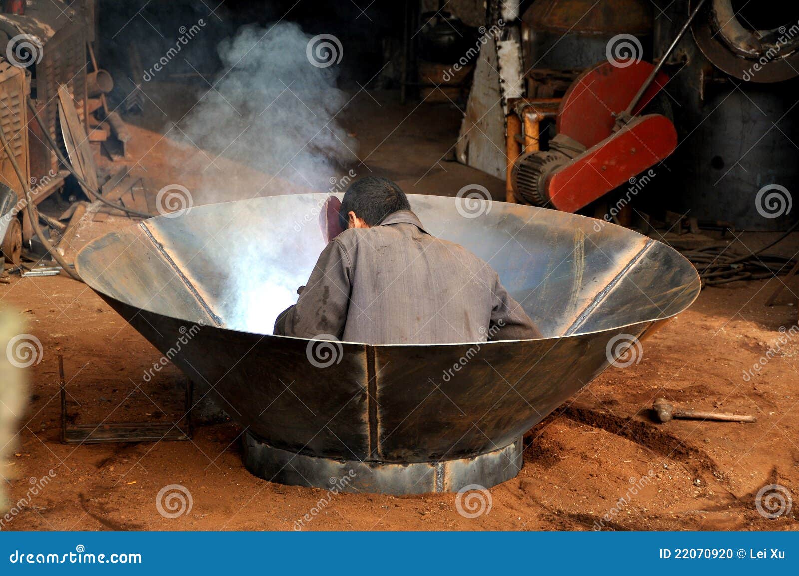 Pengzhou, China: Man Welding Wok Editorial Image - Image of china ...