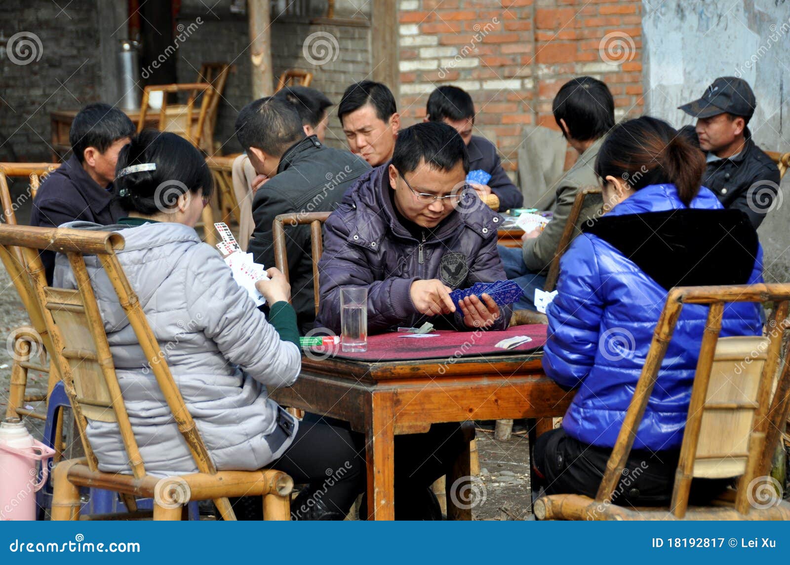 Pengzhou, China: People Playing Cards Editorial Photography - Image of ...
