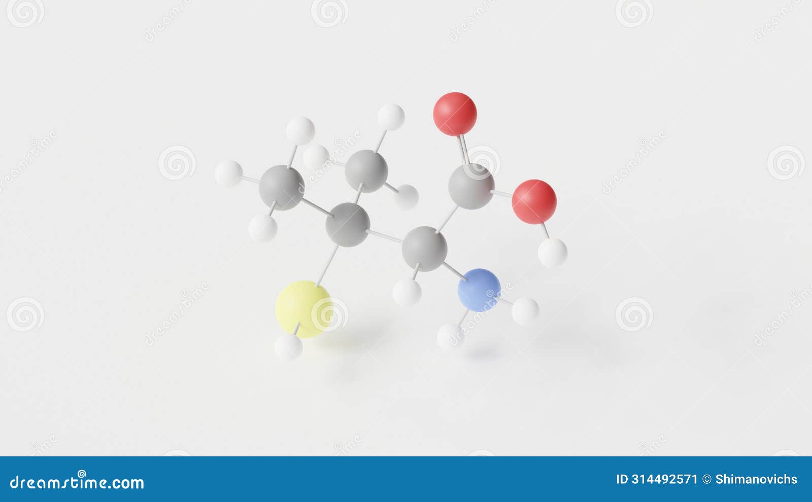 Penicillamine Molecule 3d, Molecular Structure, Ball and Stick Model ...