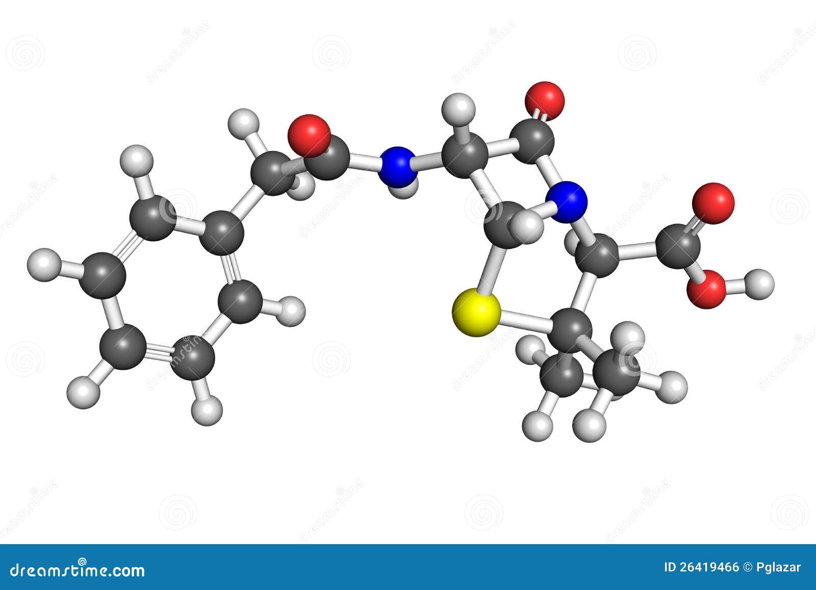 Penicillin G molecule stock illustration. Illustration of drug - 26419466