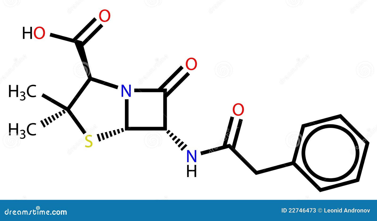 Penicillin G Structural Formula Stock Vector - Illustration of immune ...