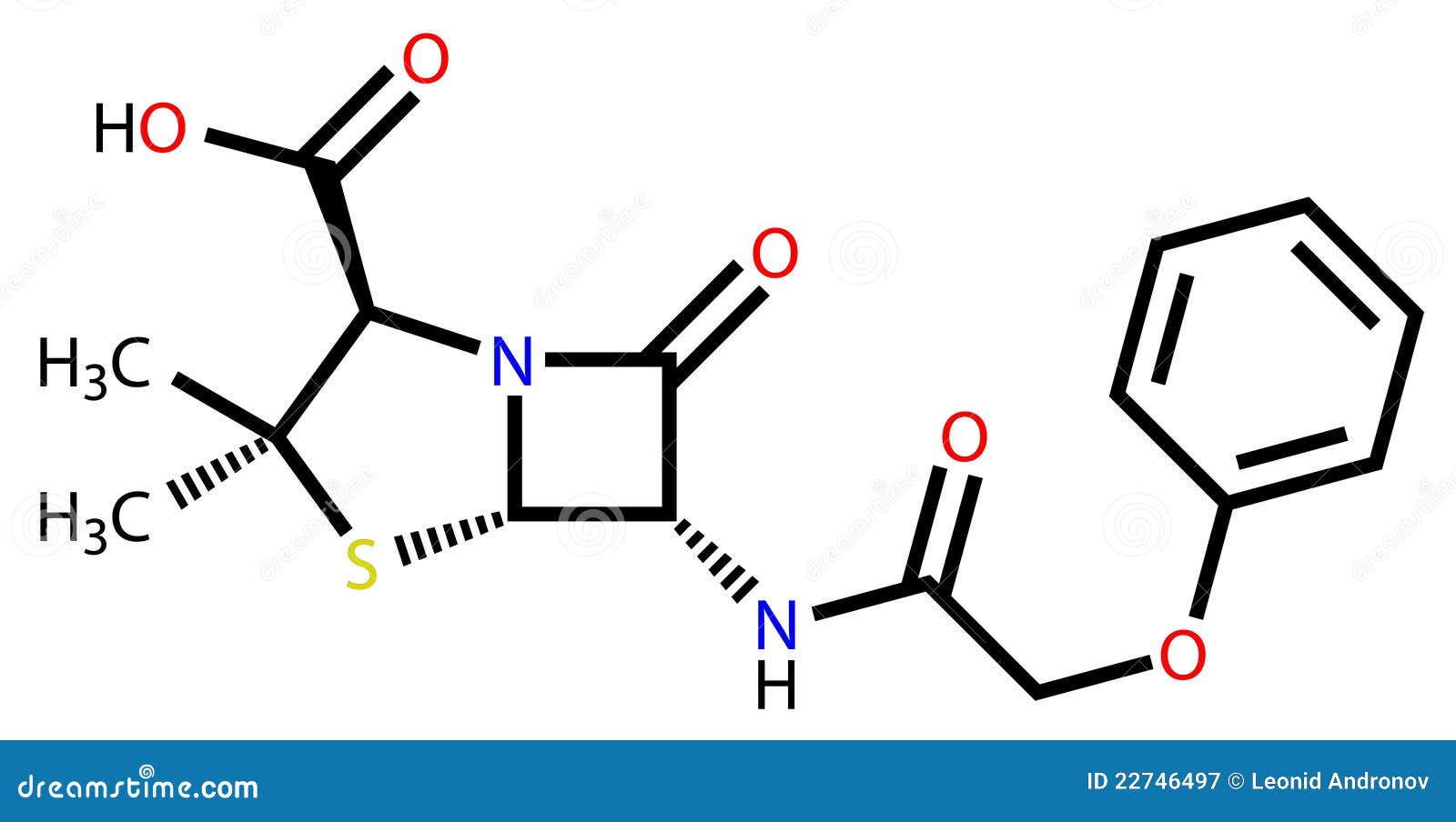 Penicillin V Structural Formula Stock Vector - Illustration of immune ...