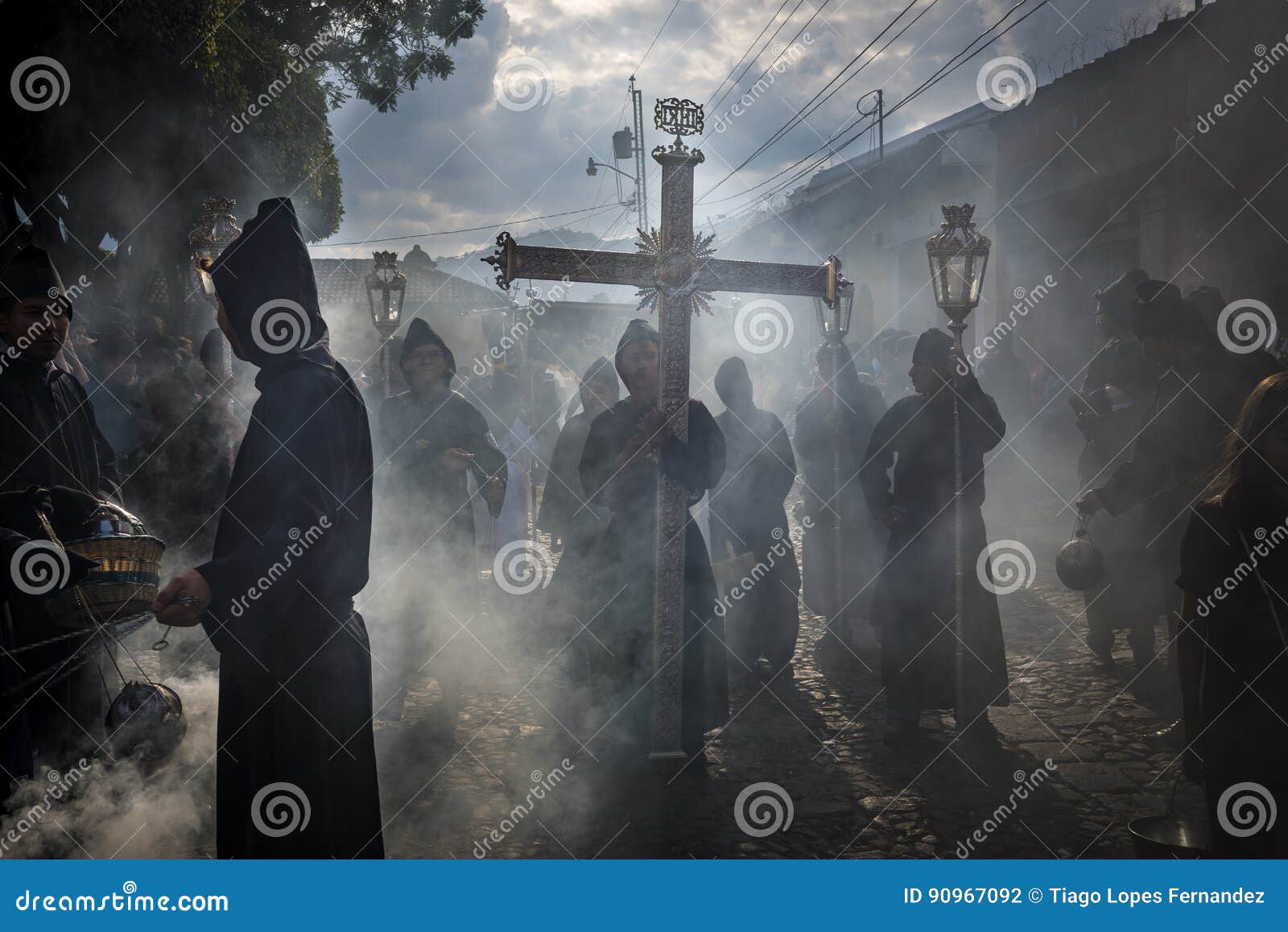 Penitents in an Easter Procession during the Holy Week in Antigua ...