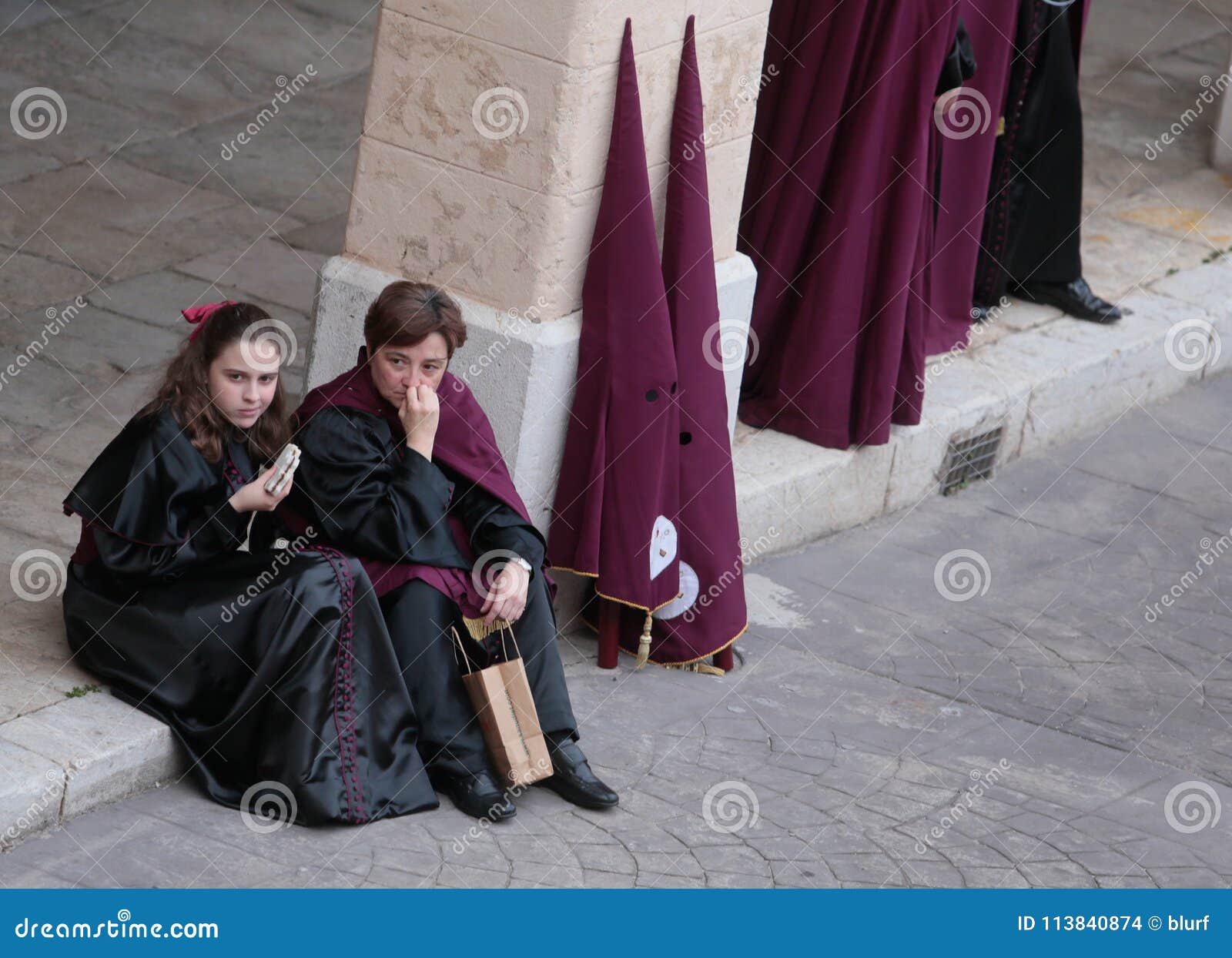 Penitents Wait for the Start of Their Easter Holy Week in Mallorca ...