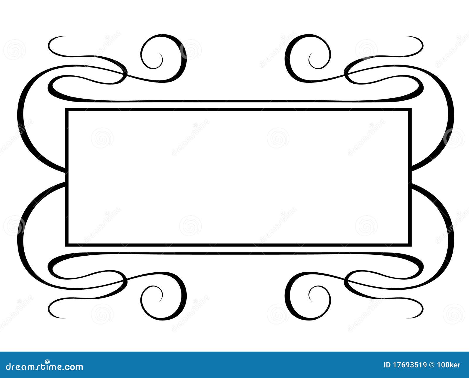 Penmanship Decorative Frame Cartoon Vector | CartoonDealer.com #17693519