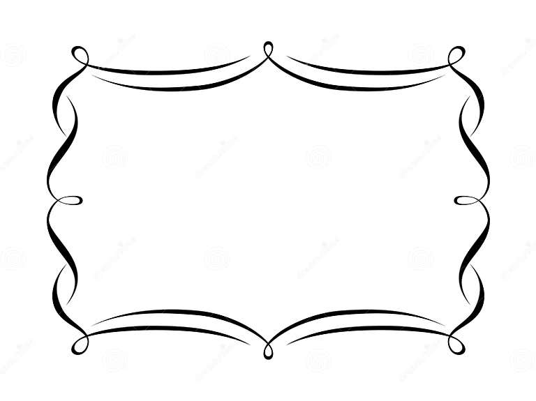 Penmanship Decorative Frame Stock Vector - Illustration of flourish ...