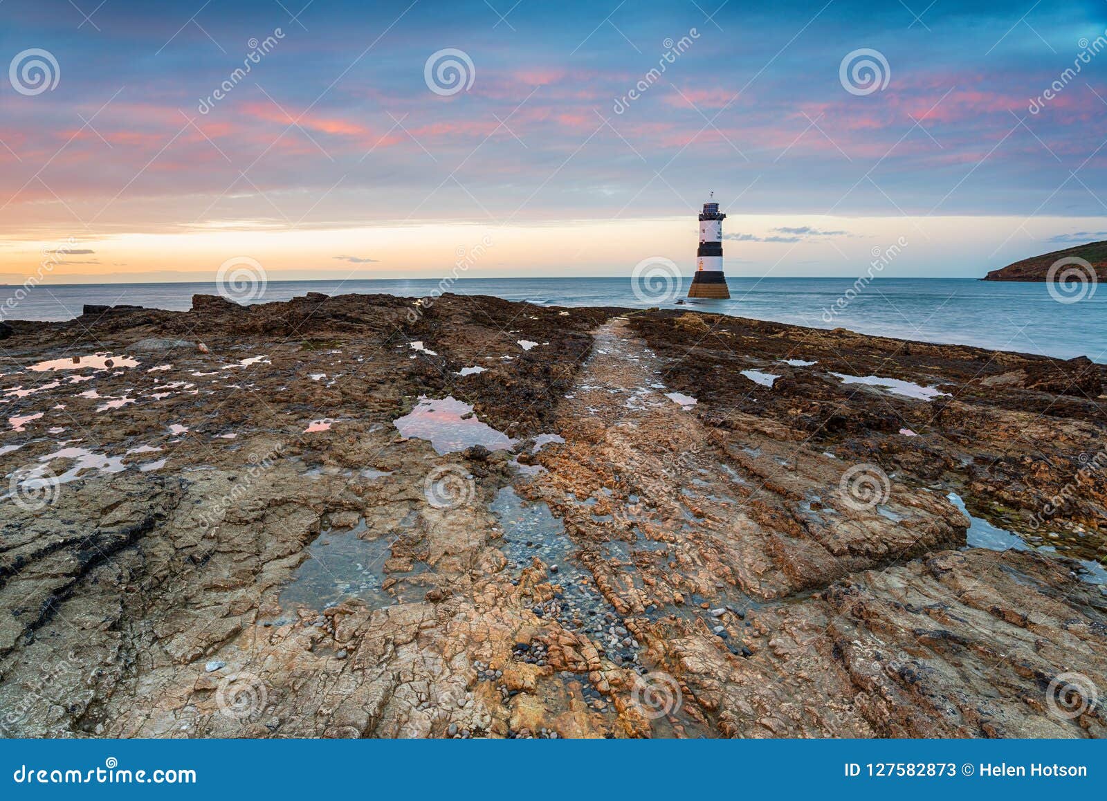 Penmon Point Lighthouse stock image. Image of background - 127582873