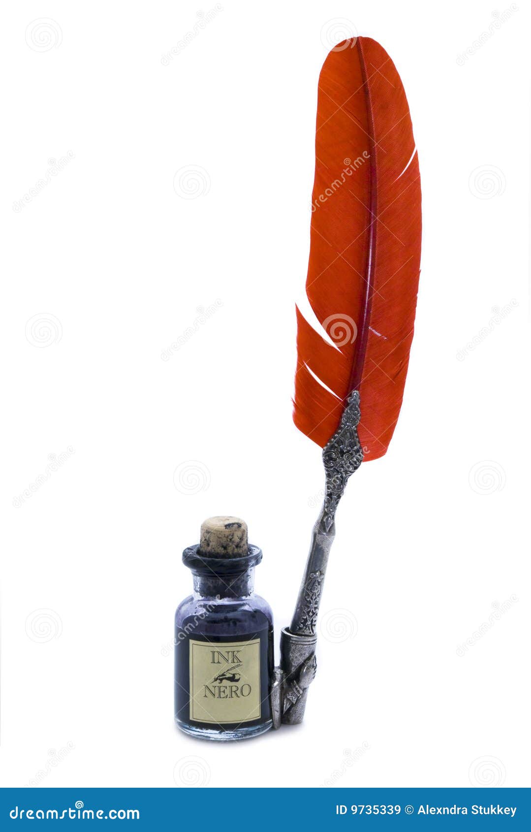 Penna Antica Con Inchiostro Immagine Stock - Immagine di penna, rosso ...