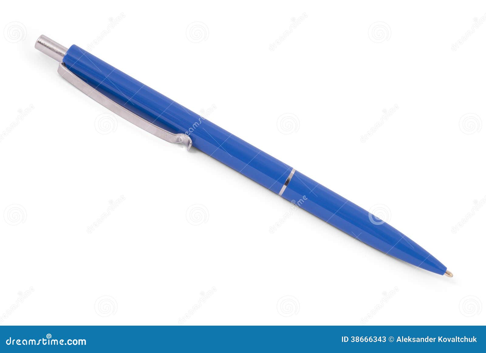 Penna Blu (percorso Di Ritaglio) Immagine Stock - Immagine di sfera ...