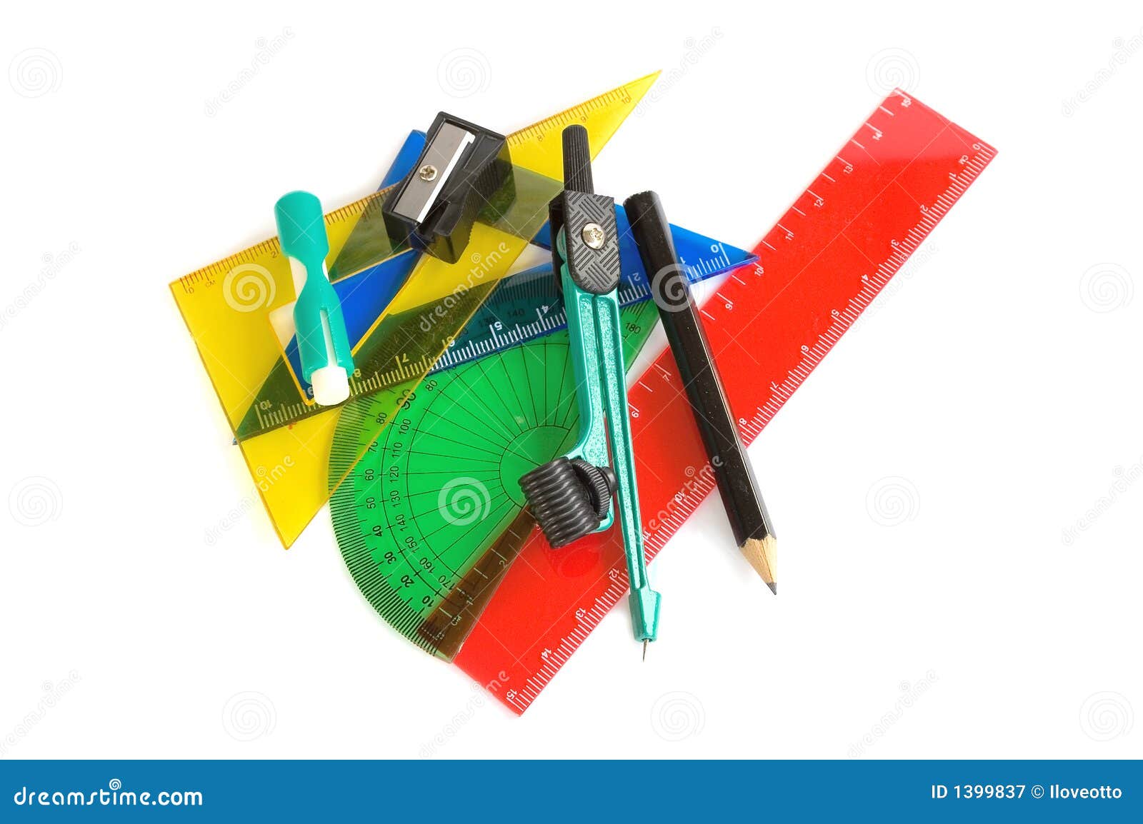 Penna, Righello E Squadra a Triangolo Immagine Stock - Immagine di ...