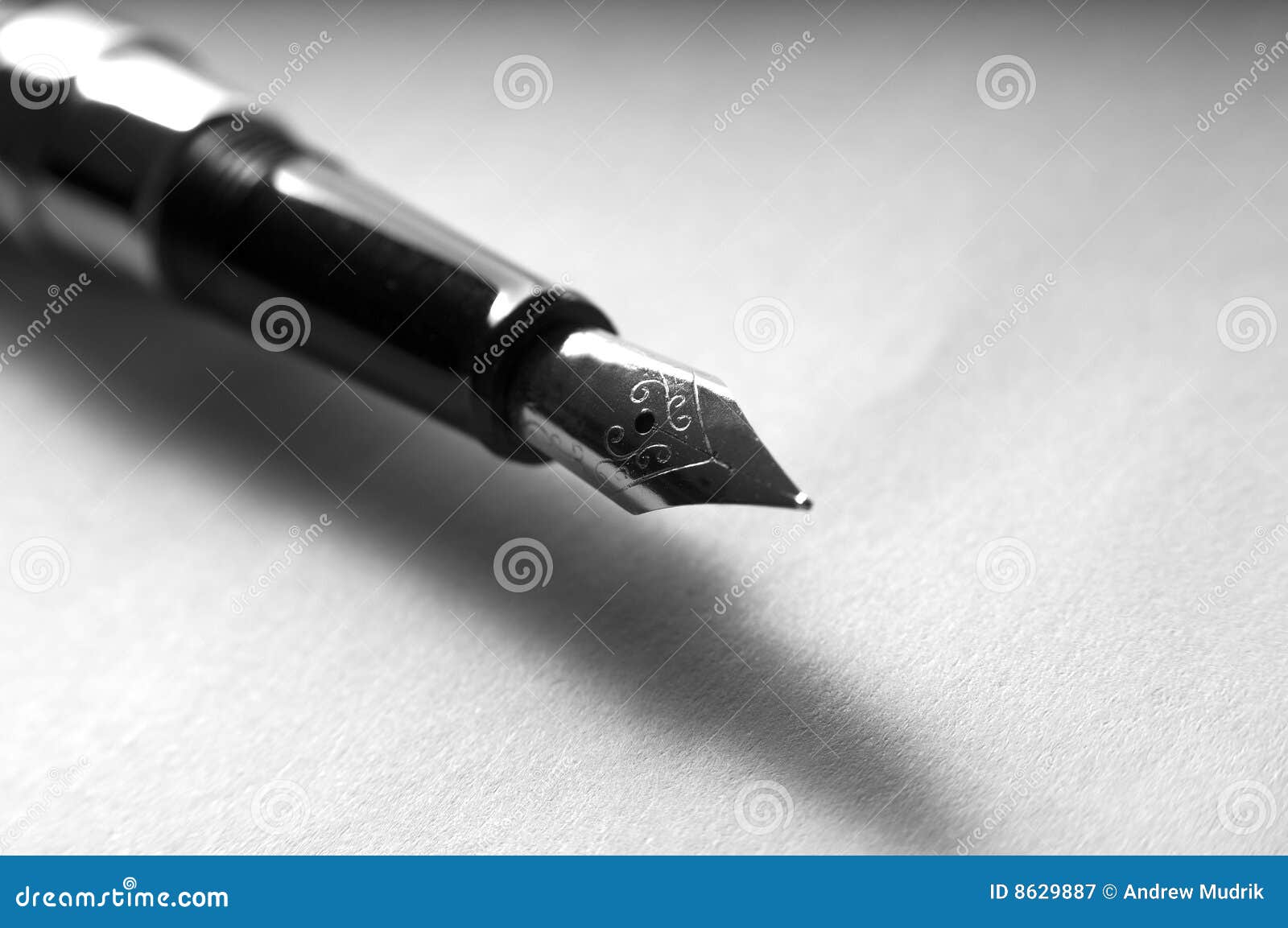 Penna su un documento immagine stock. Immagine di documento - 8629887