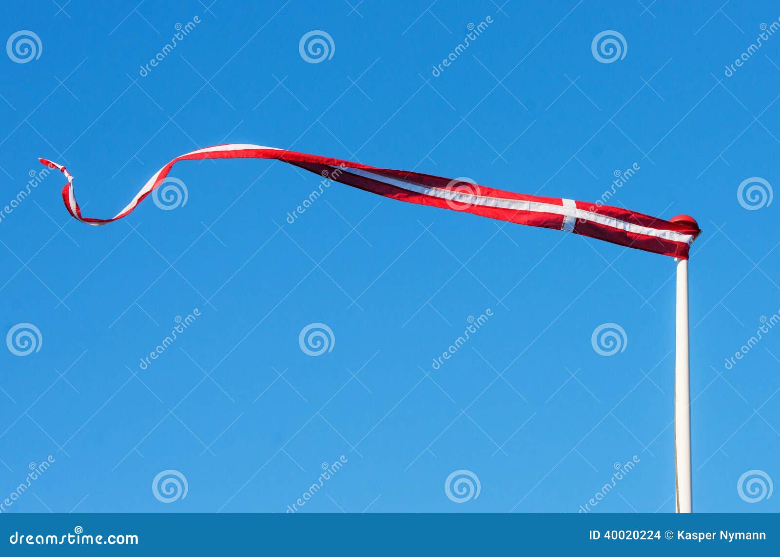 Pennant with the Flag of Denmark Blowing in the Wind Stock Photo ...