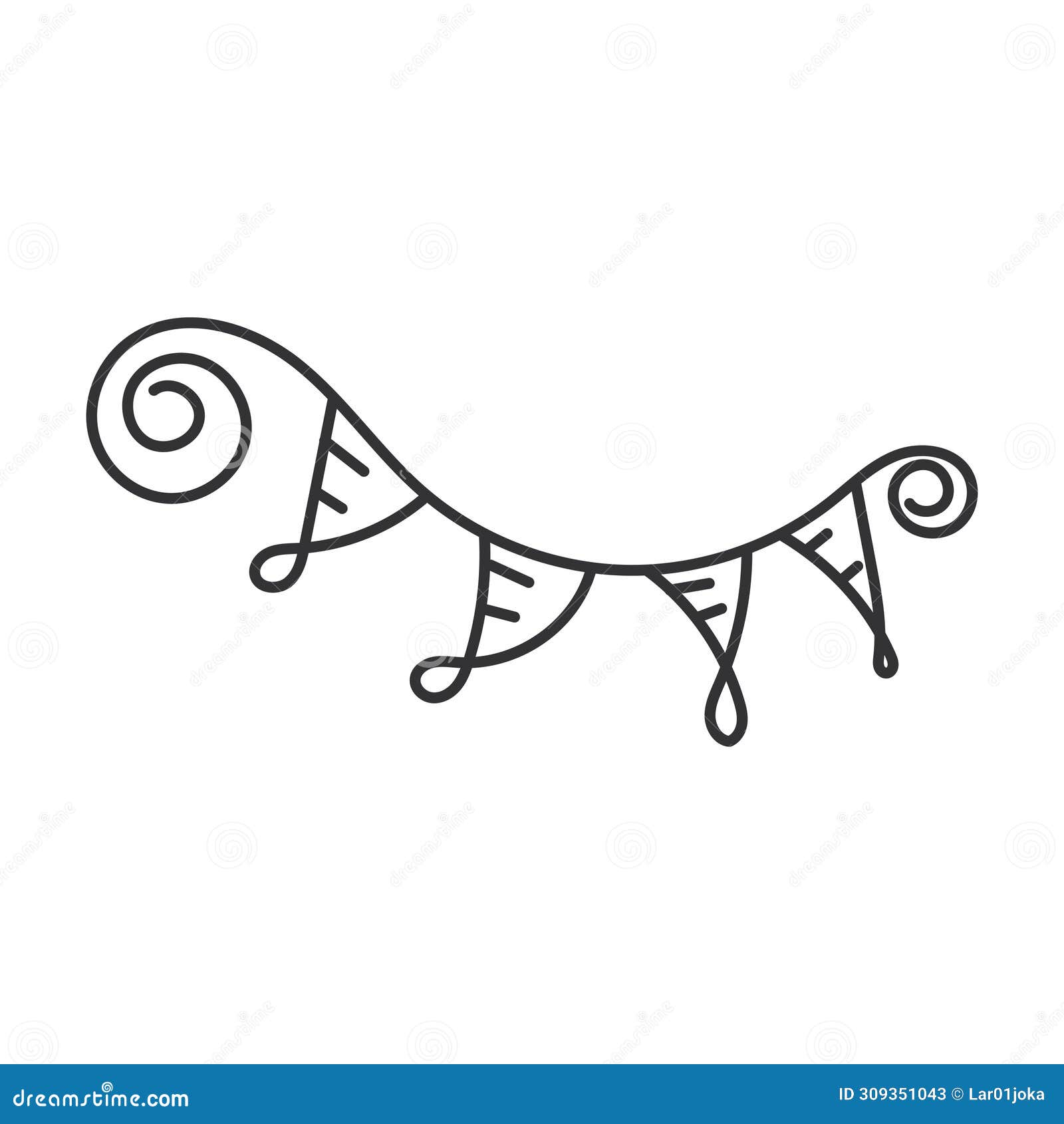 Pennant Sketch Icon Hand Draw Vector Stock Illustration - Illustration ...