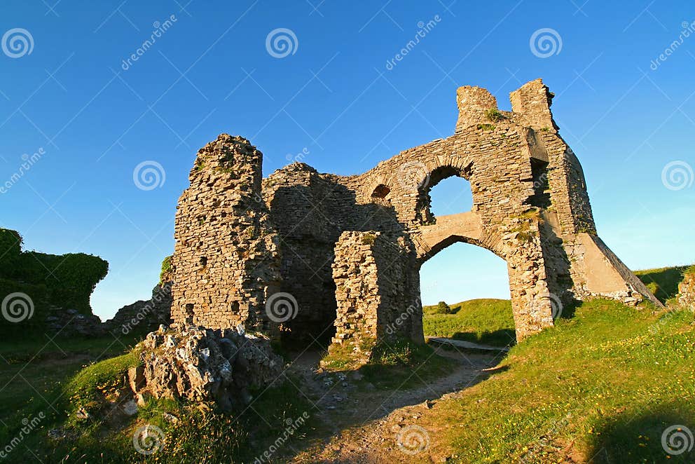 Pennard Castle, Evening Light Stock Image - Image of inspiring ...