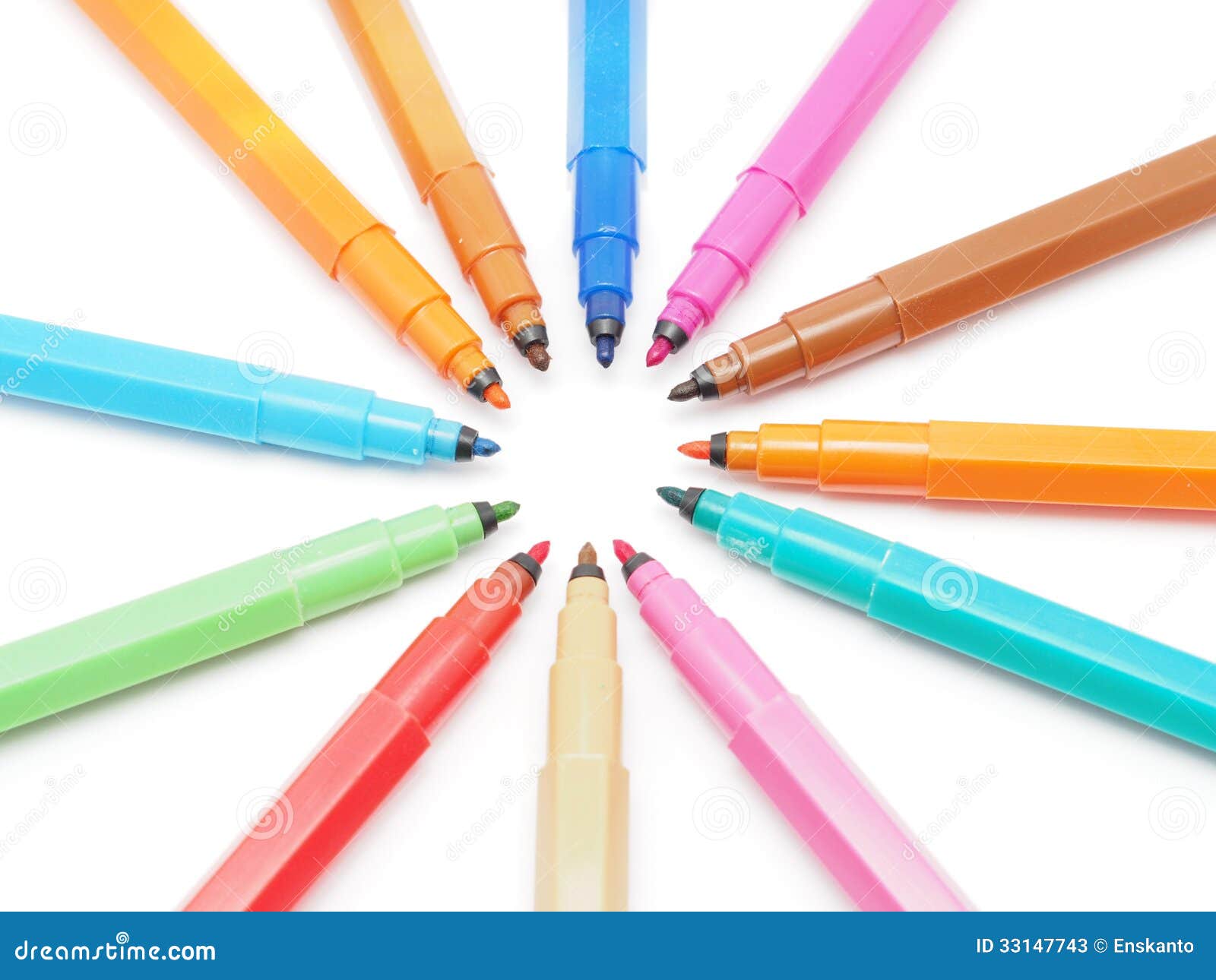 Pennarelli immagine stock. Immagine di fronte, verde - 33147743