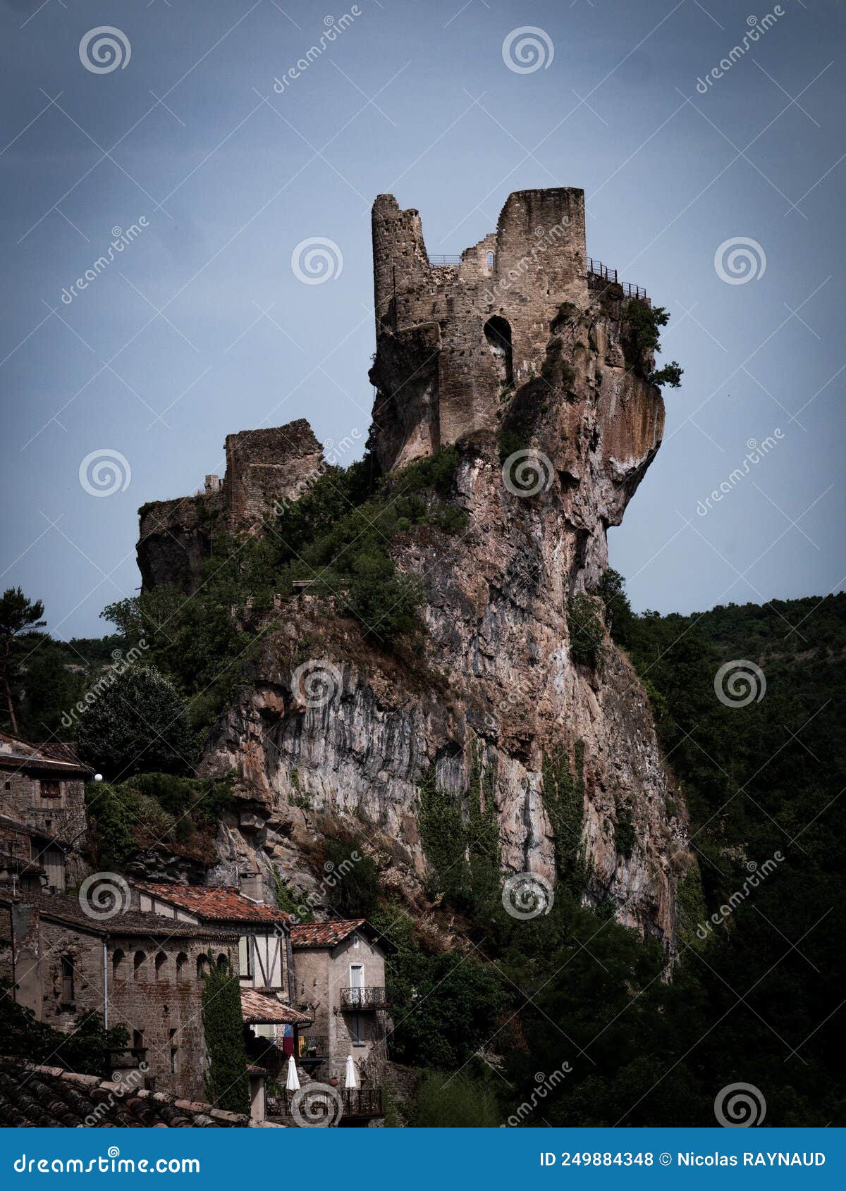 Penne Castle, France stock photo. Image of tree, temple - 249884348