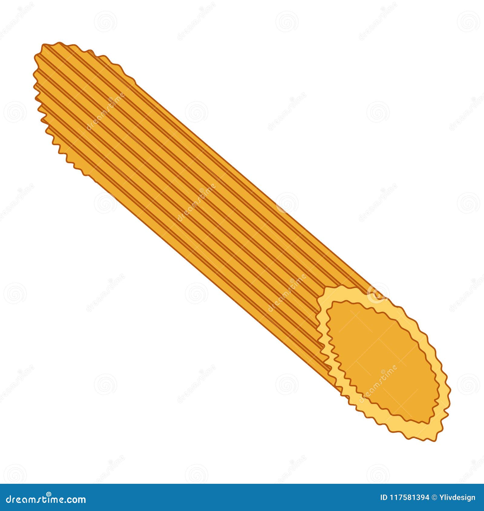 Penne Pastasymbol, Tecknad Filmstil Vektor Illustrationer ...