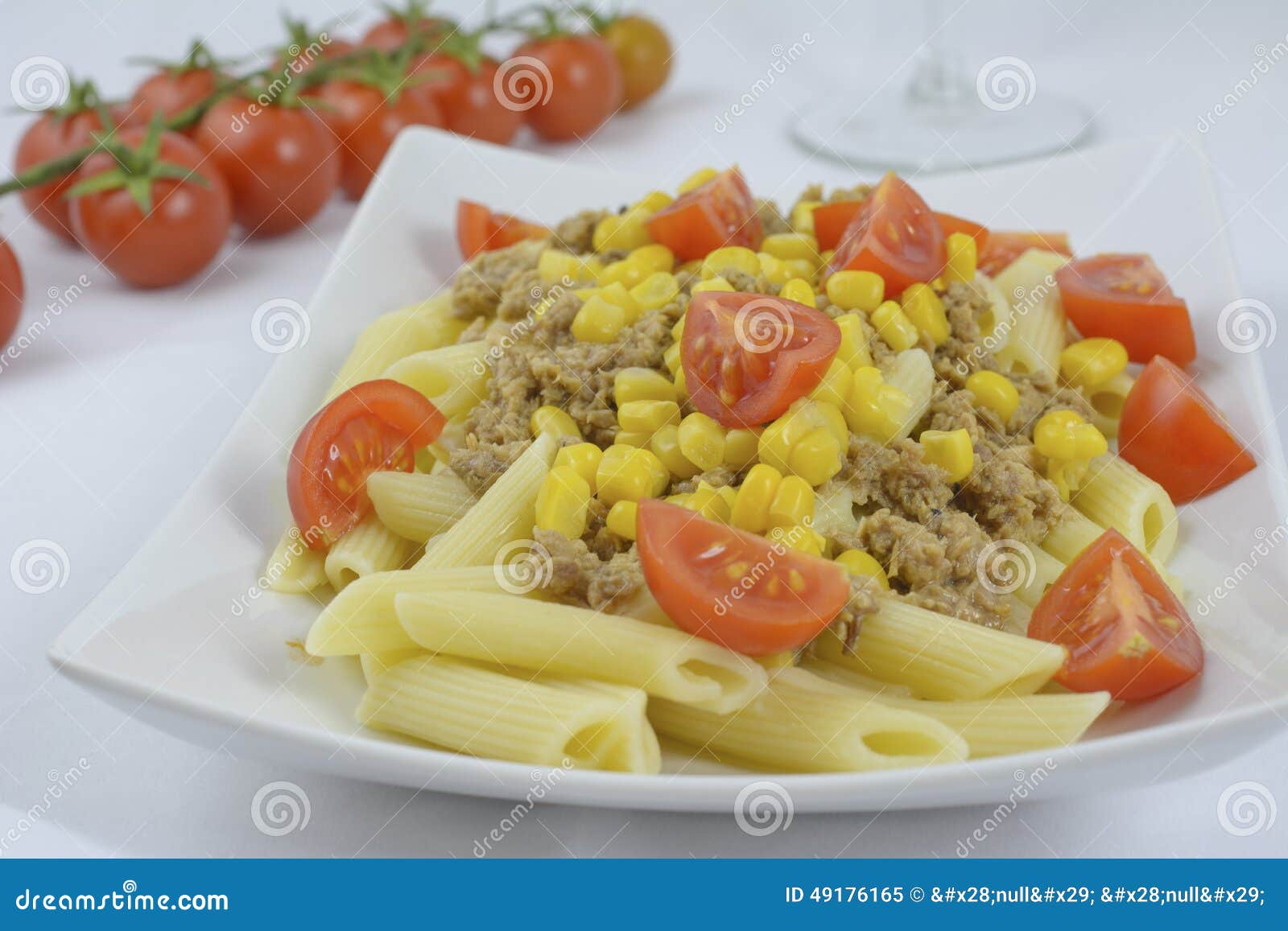 Penne Regatta with Tuna and Corn Stock Image - Image of knife, penne ...
