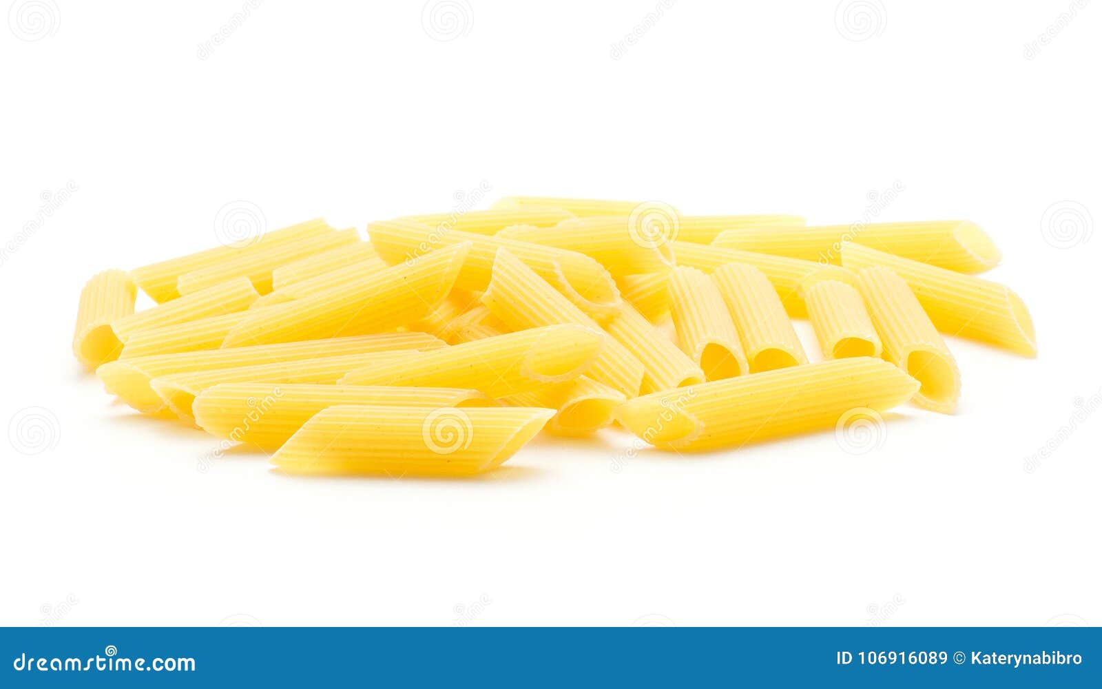 Raw penne isolated stock image. Image of quill, pennoni - 106916089