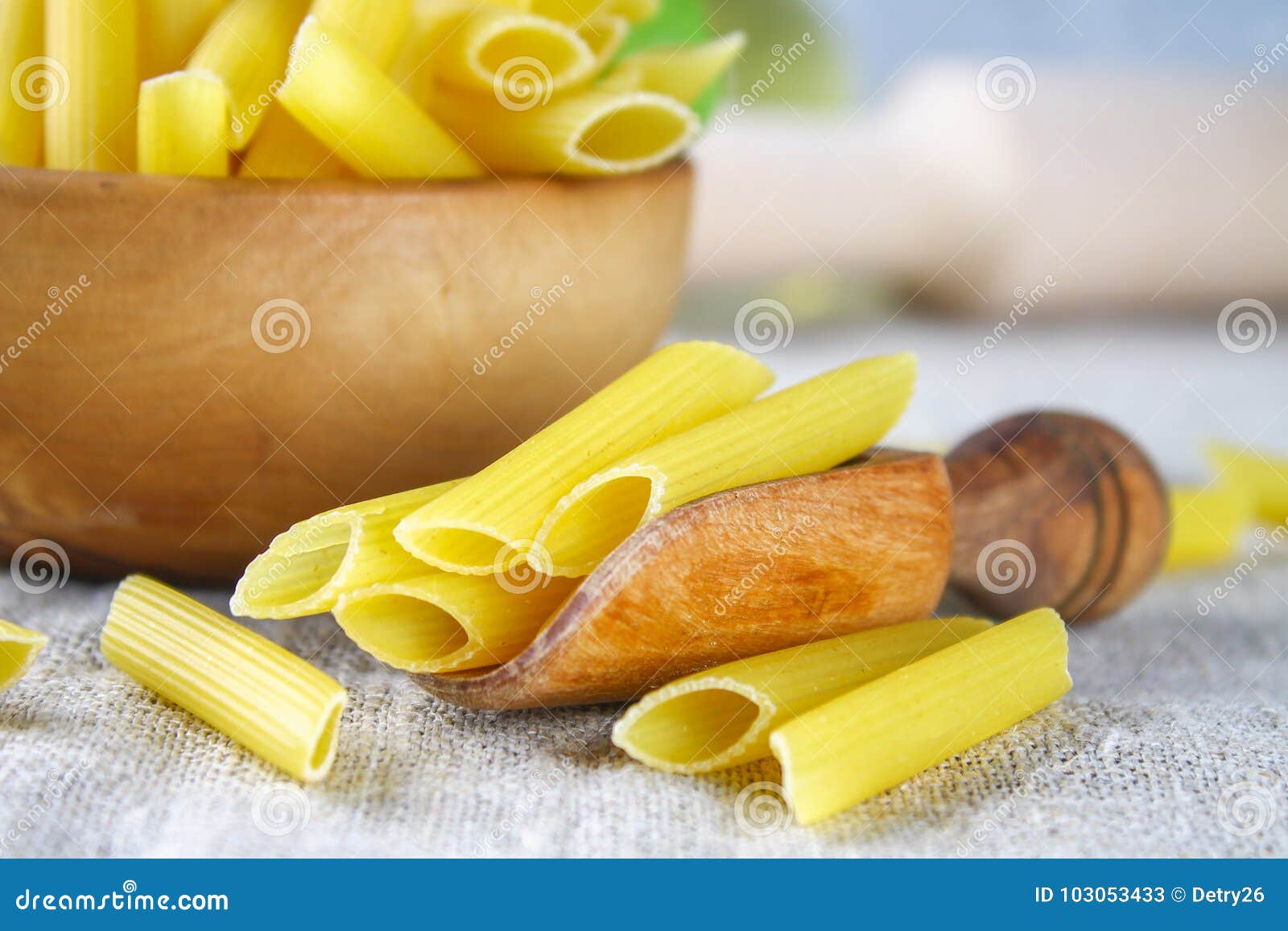 Penne Rigate. Macaroni in the Form of Feathers. Mostaccioli Pasta ...
