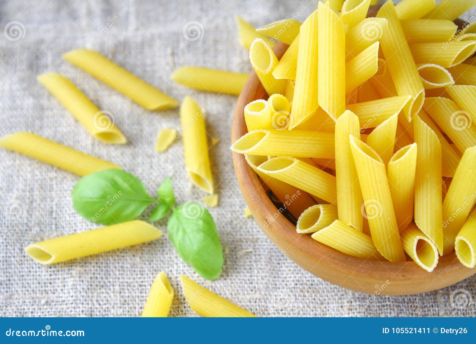 Penne Rigate. Macaroni in the Form of Feathers. Mostaccioli Pasta ...