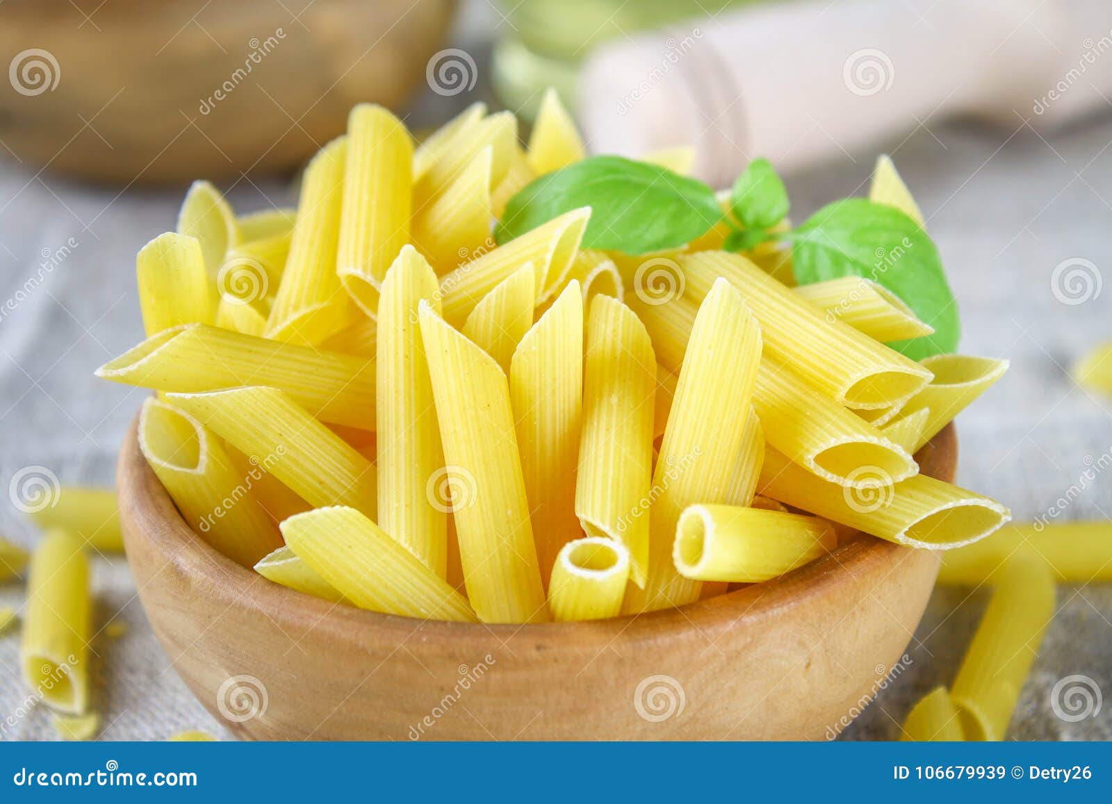 Penne Rigate. Macaroni in the Form of Feathers. Mostaccioli Pasta ...