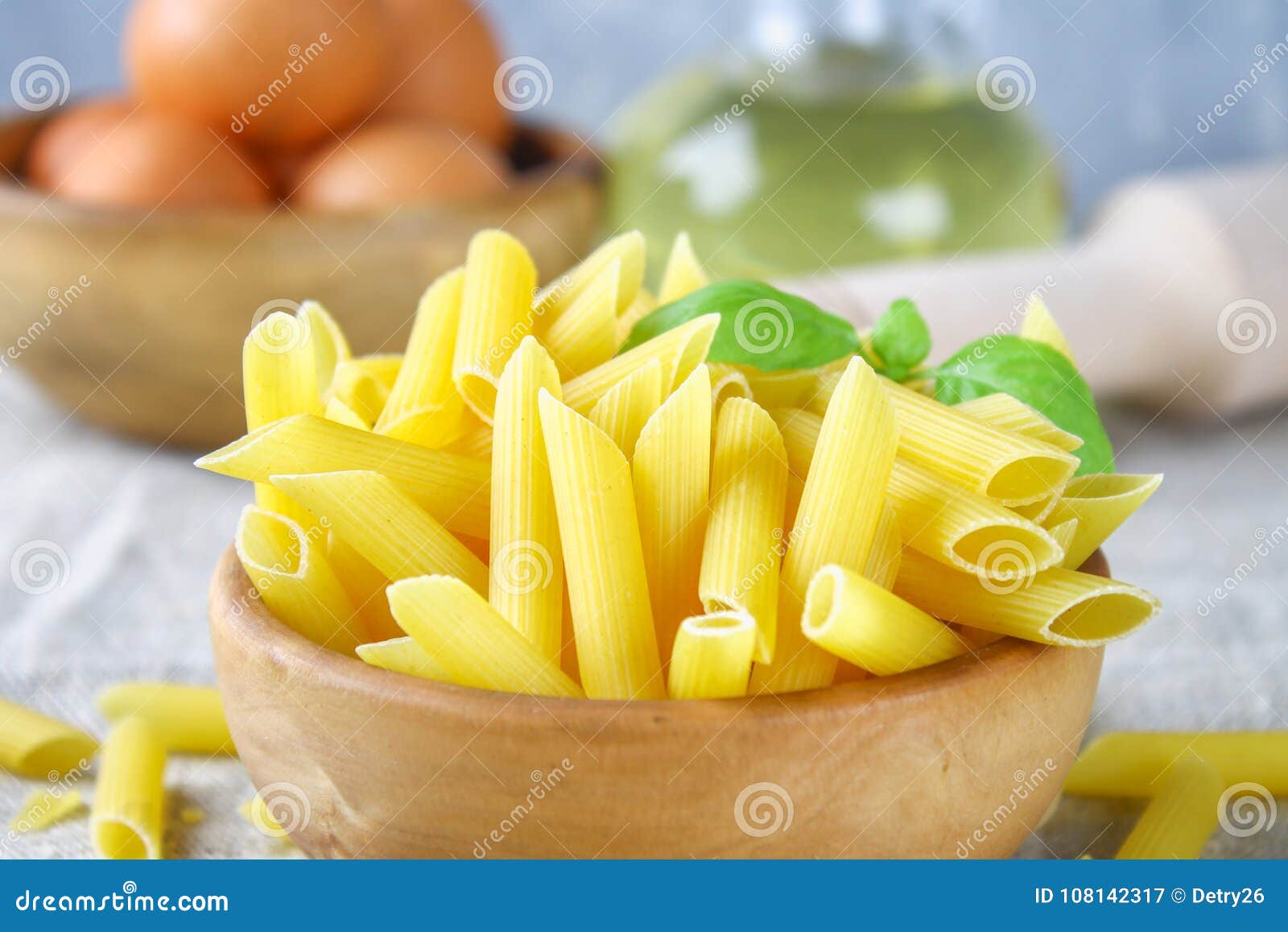 Penne Rigate. Macaroni in the Form of Feathers. Mostaccioli Pasta ...