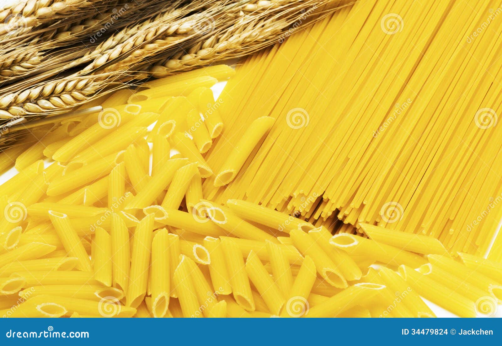 Penne rigate and spaghetti stock photo. Image of diet - 34479824
