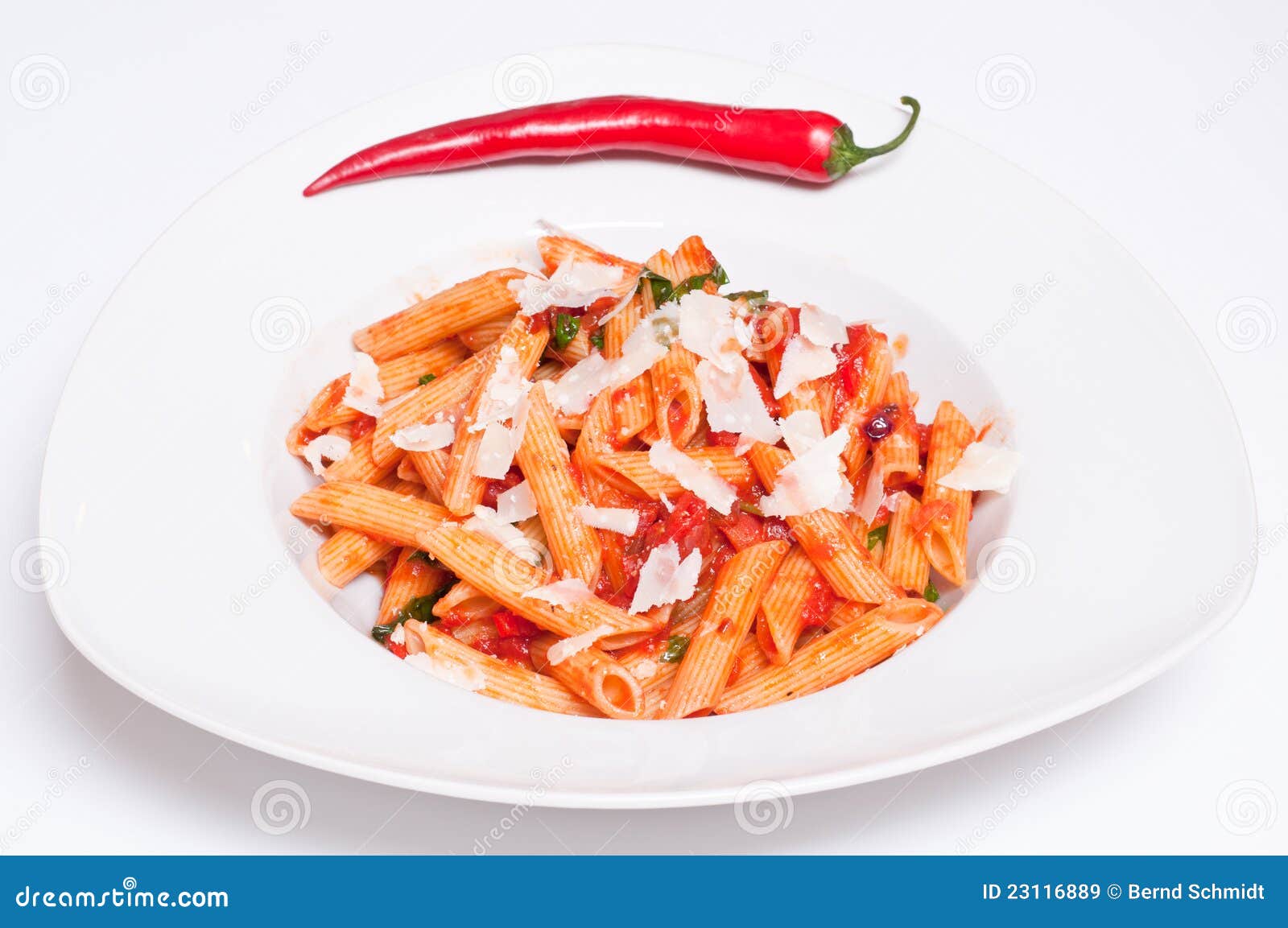 Penne Rigatoni with Chili and Pecorino Stock Image - Image of italy ...
