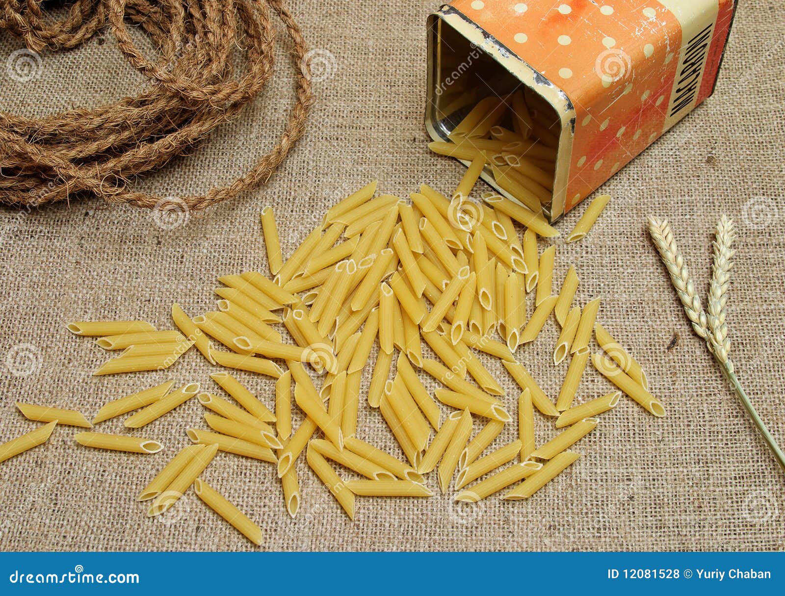 Penne from Vintage Canister Stock Photo - Image of mediterranean, dried ...